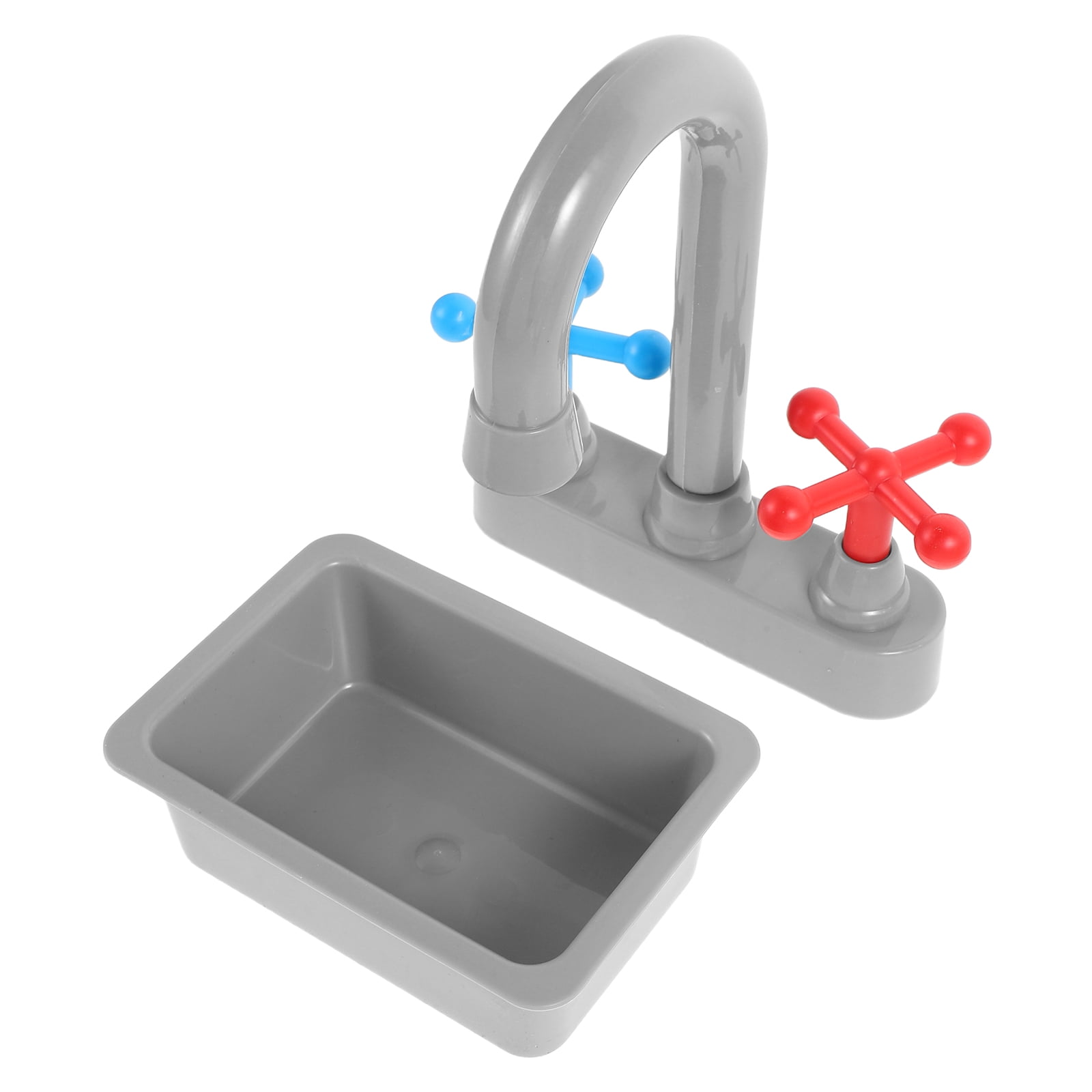 IBASETOY Pretend Play Basin Kitchen Faucet Assorted Color Plastic Water ...