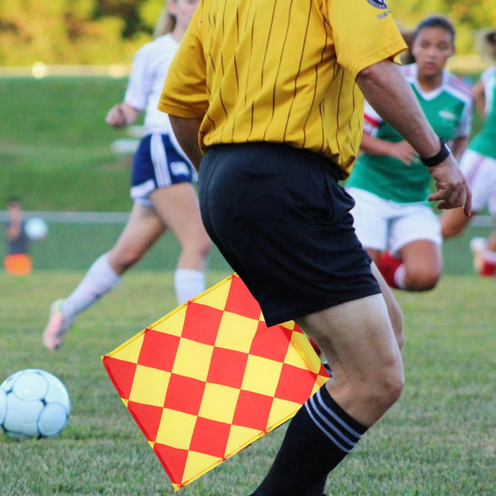 IBASETOY Referee Props Soccer Referee Flag Multi Ergonomic Handle for ...