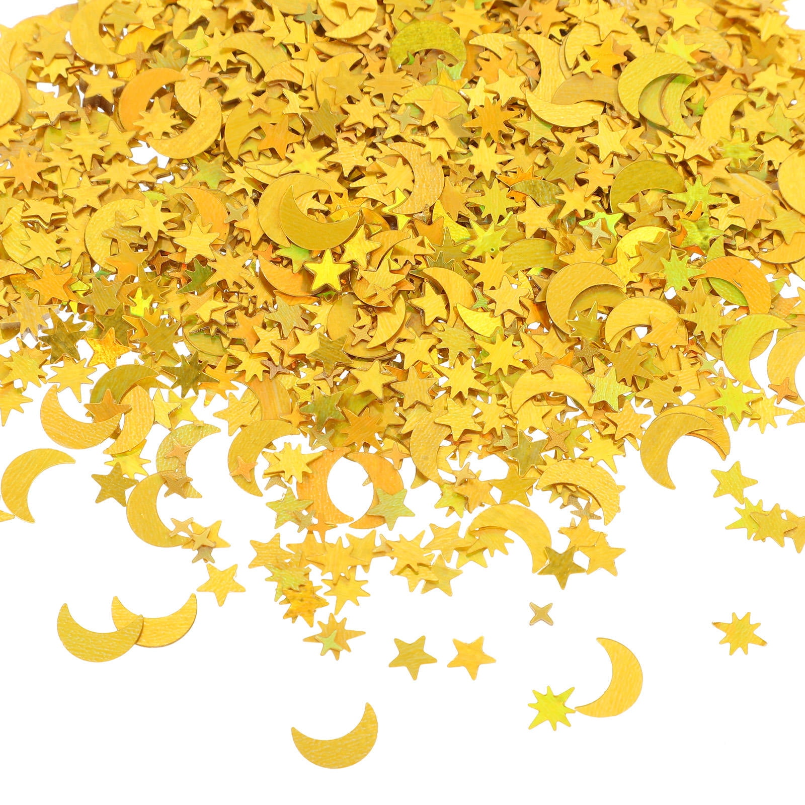 IBASETOY Silver Plastic Confetti for Decor Silver Star and Moon ...