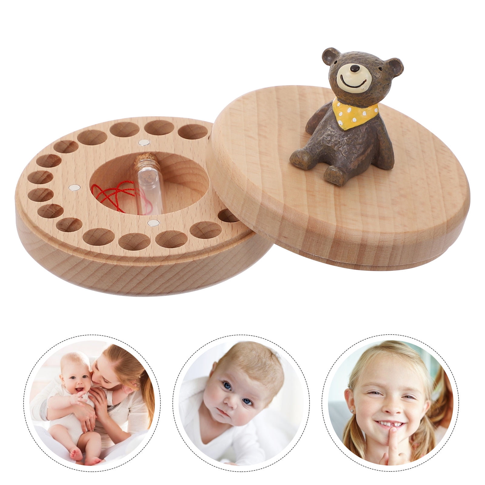 IBASETOY Tooth Memorial Box Wooden Box For Container 1Pcs Stylish ...