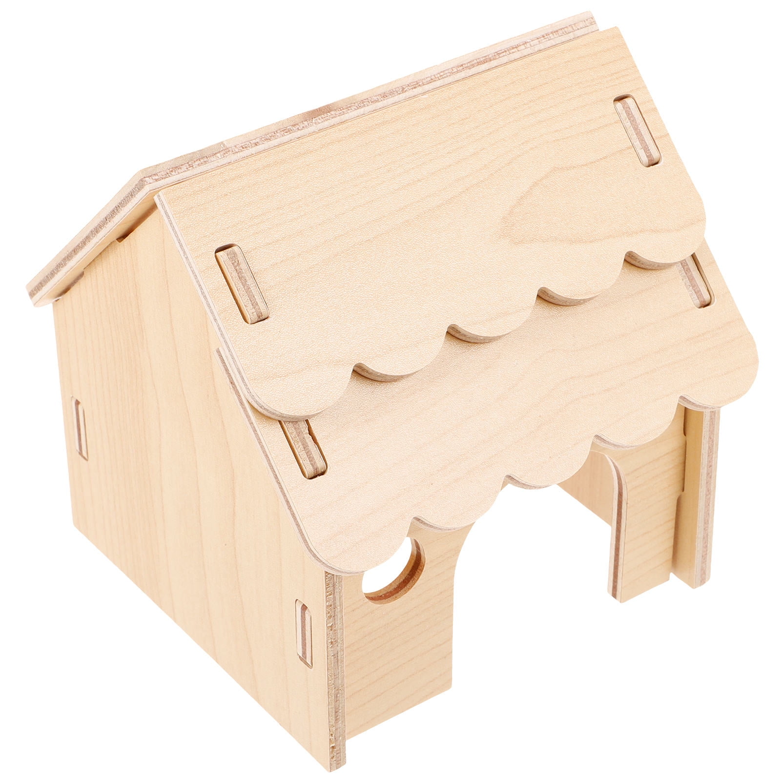 IBASETOY Hamster Log Hiding Nest Wooden Hamster House Brown 1Set ...