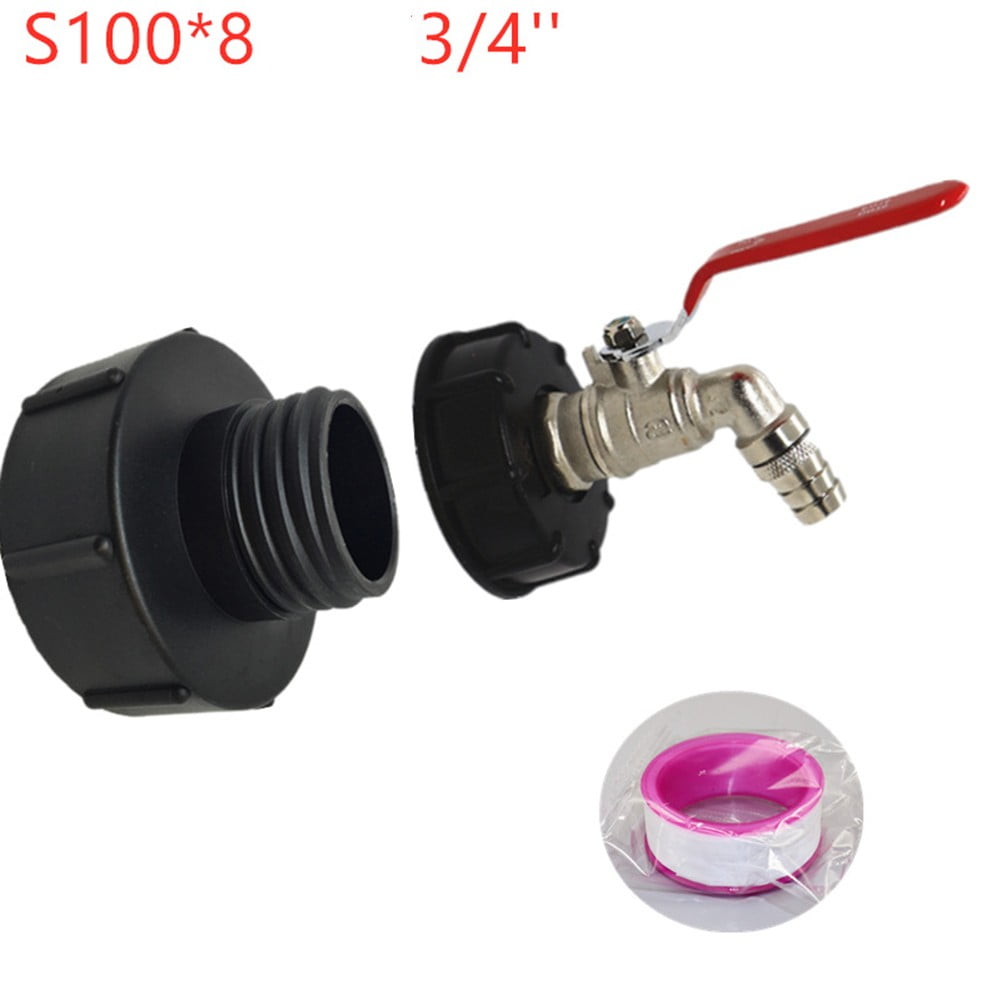 IBC Adapter S100x8 S60XCoarse Thread 3/4\" Ball Valve Outlet Valve ...
