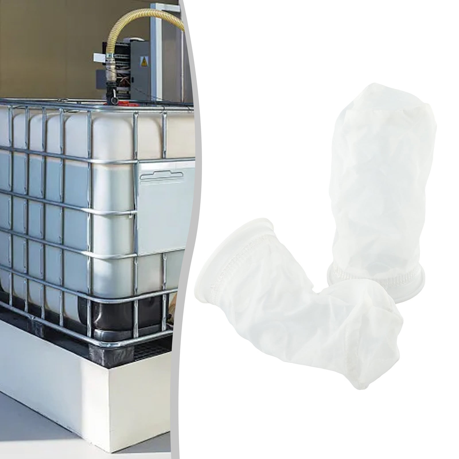 IBC Lid Filter Set - 2 Nylon Filters with Washable Cover and Rain Water ...