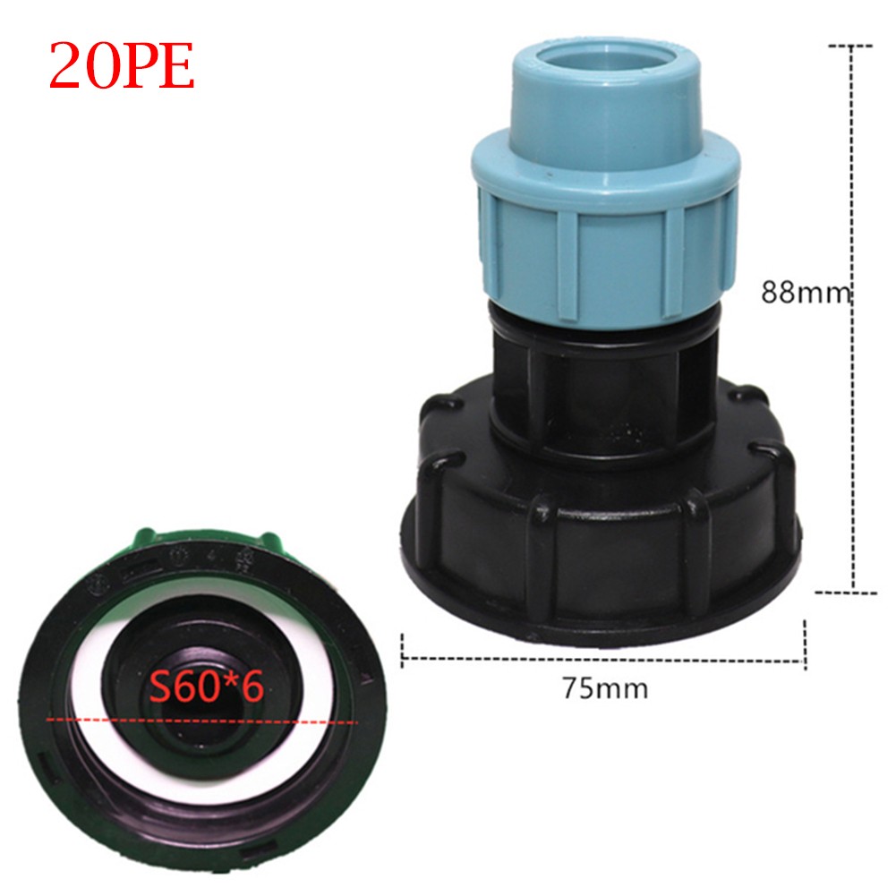 IBC Tank Adapter S60X6 To MDPE Straight Fitting 20/25/32mm Garden Hose ...