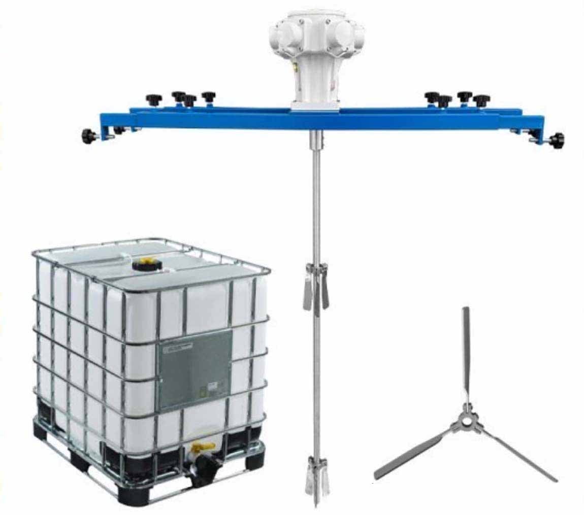 IBC Tank Paint Mixer Air Agitator 275 gallon/1000L 1HP Stainless Steel ...