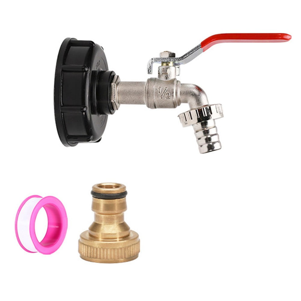 IBC Tonne Bucket Brass Faucet Connector 1/2\" or 3/4\" Tank Adapter ...