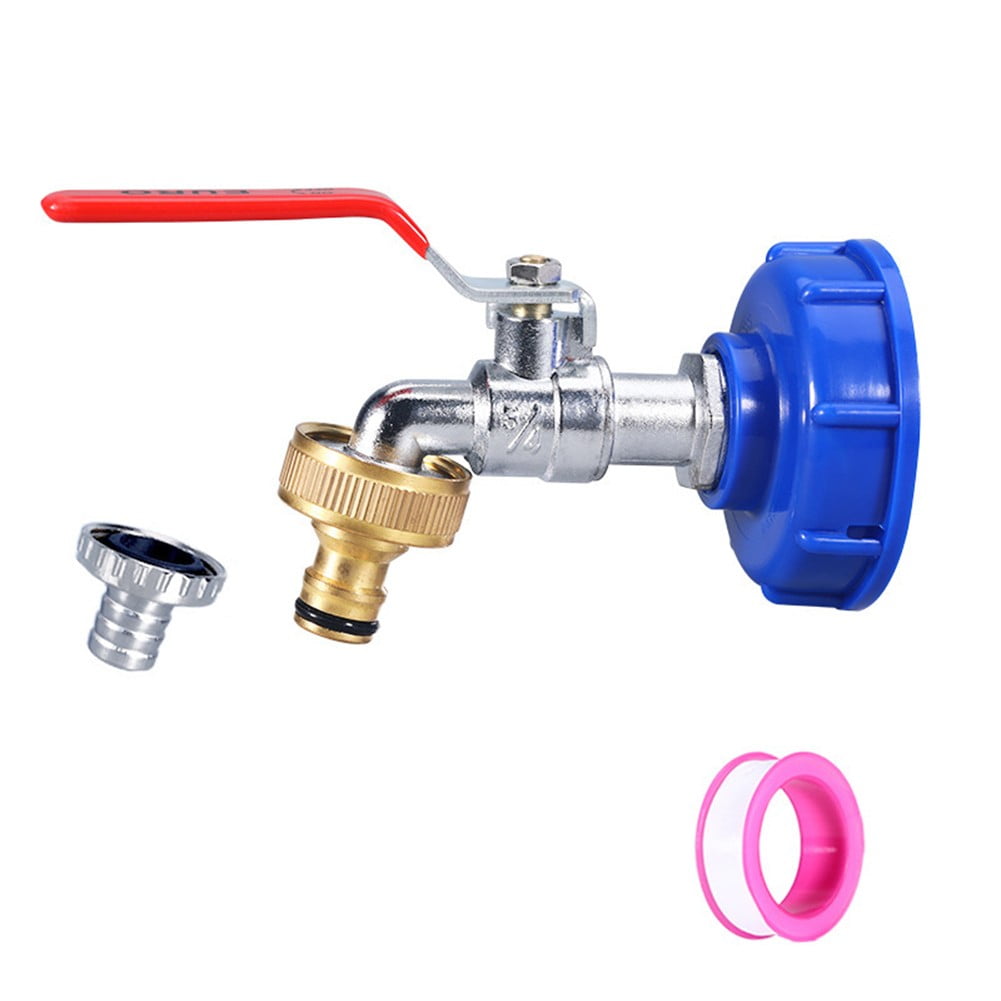 IBC Tonne Bucket Brass Faucet Connector 1/2\" or 3/4\" Valve Adapter ...