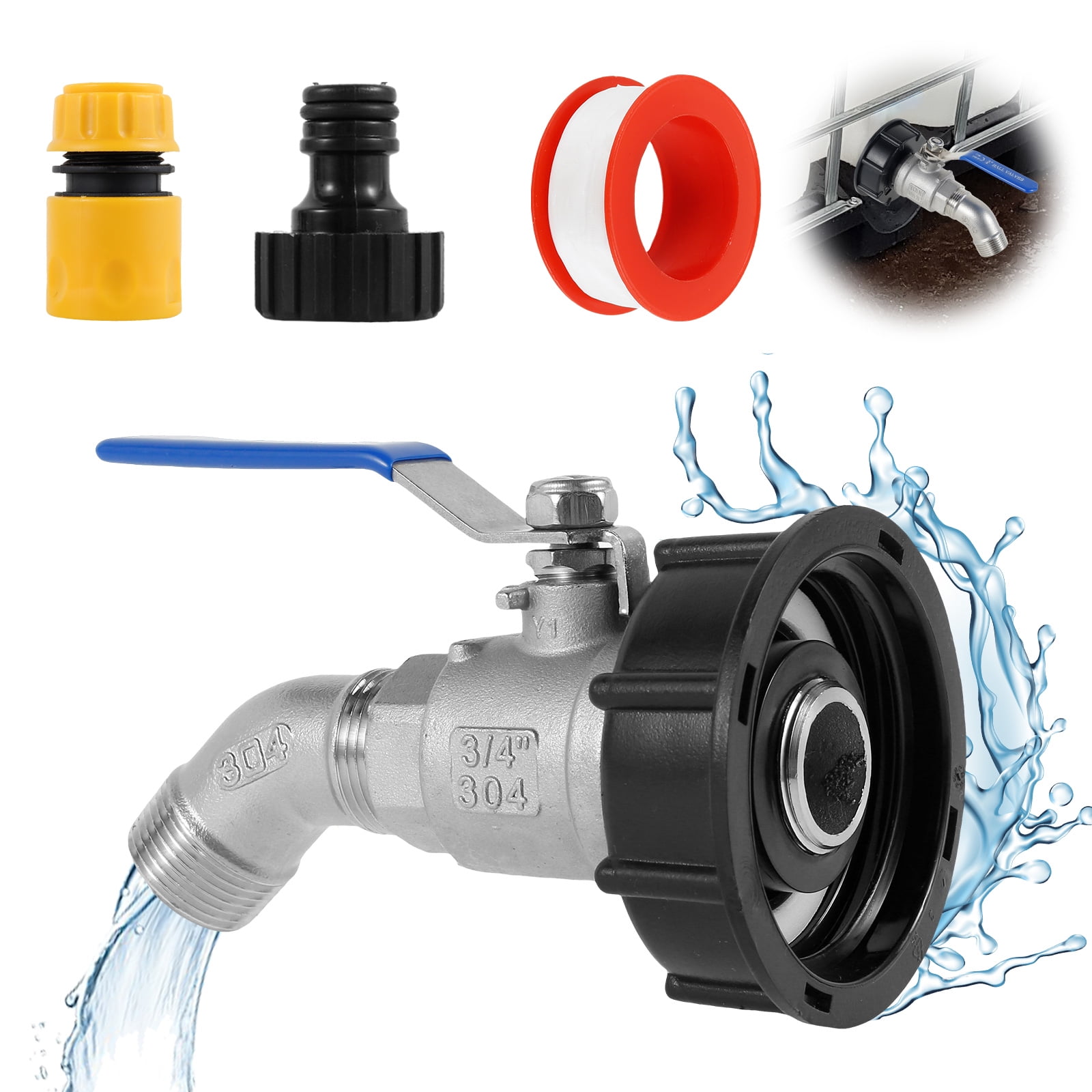 IBC Tote Adaptor Lead Free Gallon Tote Water Tank Adaptor Leakproof ...