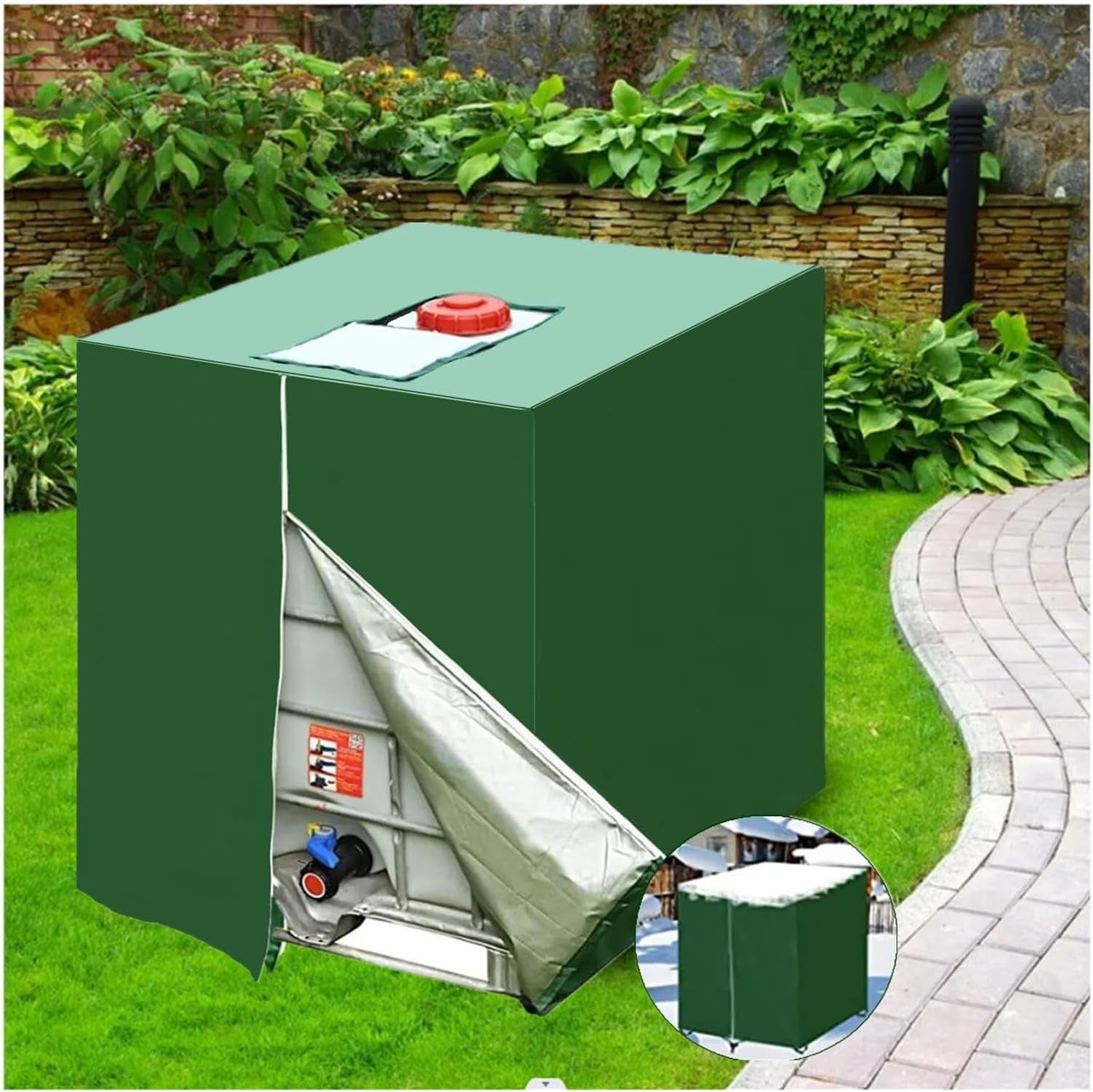 IBC Tote Cover, 275 Gallon 1000L Water Tank Cover with Zipper ...