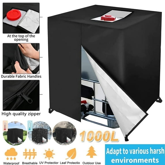IBC Tote Cover 275 Gallon with Zipper for 1000L Outdoor Waterproof ...