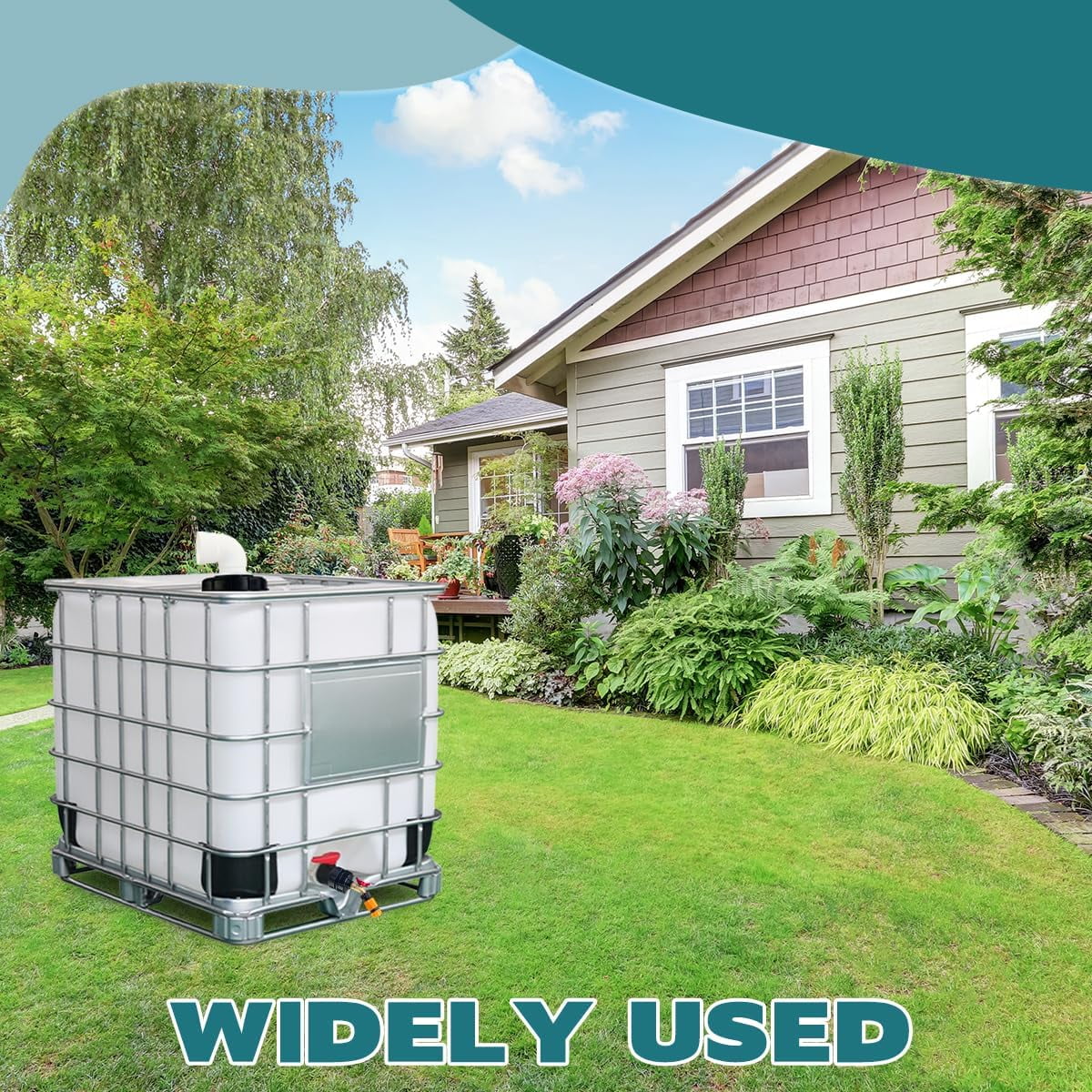 IBC Tote Cover Set with Adapter, Strainer & Faucet for 275 Gallon Water ...