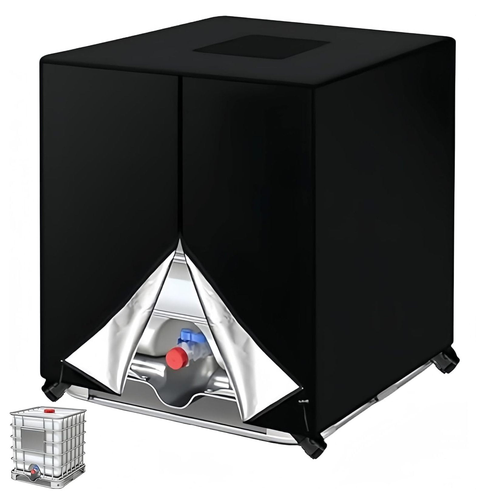 IBC Tote Cover,Water Protection Cover for 275 Gallon Zipper 420D Heavy ...