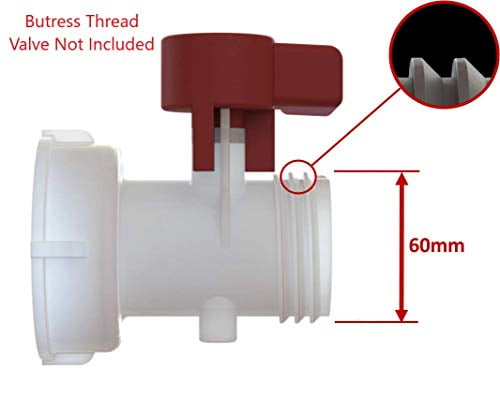 IBC Tote Drain Adapter: 2in Buttress to 3/4in Female NPT Pipe Thread ...