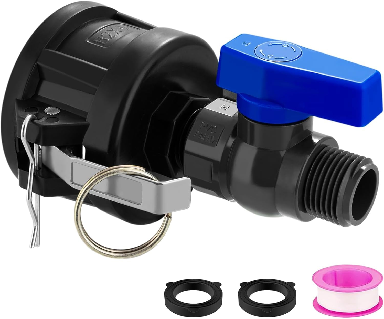 IBC Tote Hose Adapter 275-330 Gallon Heavy Duty Plastic Fittings with 3 ...