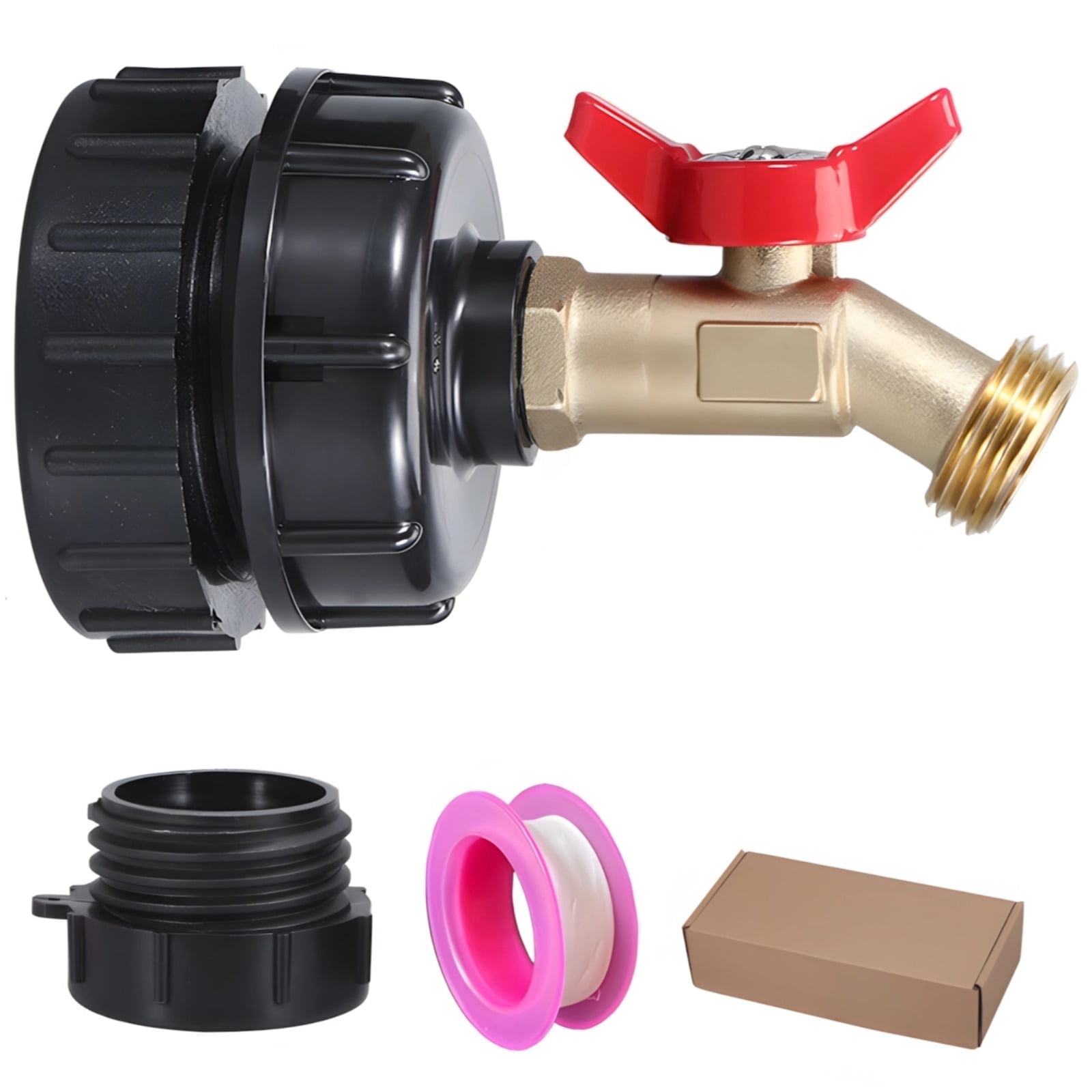 IBC Tote Tank Adapter Kit with Brass Butterfly Valve, S60x6 Water ...