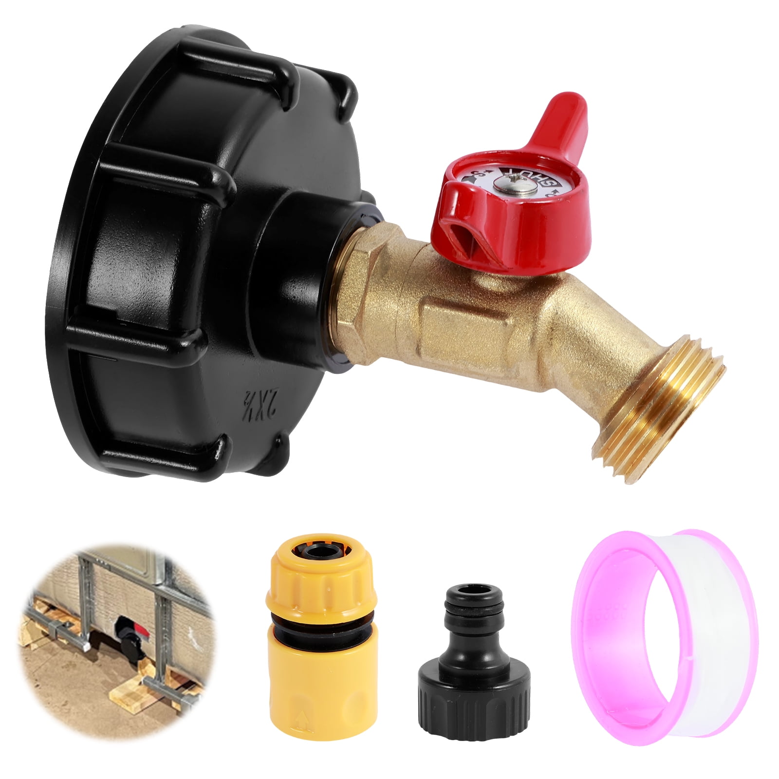 IBC Tote Water Tank Adapter Lead Free Brass 275-330 Gallon IBC Tank ...