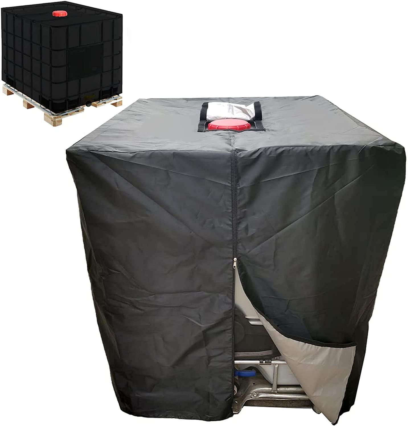 IBC Water Tank 1000 L Cover Container Cistern Rain Water with Clear ...