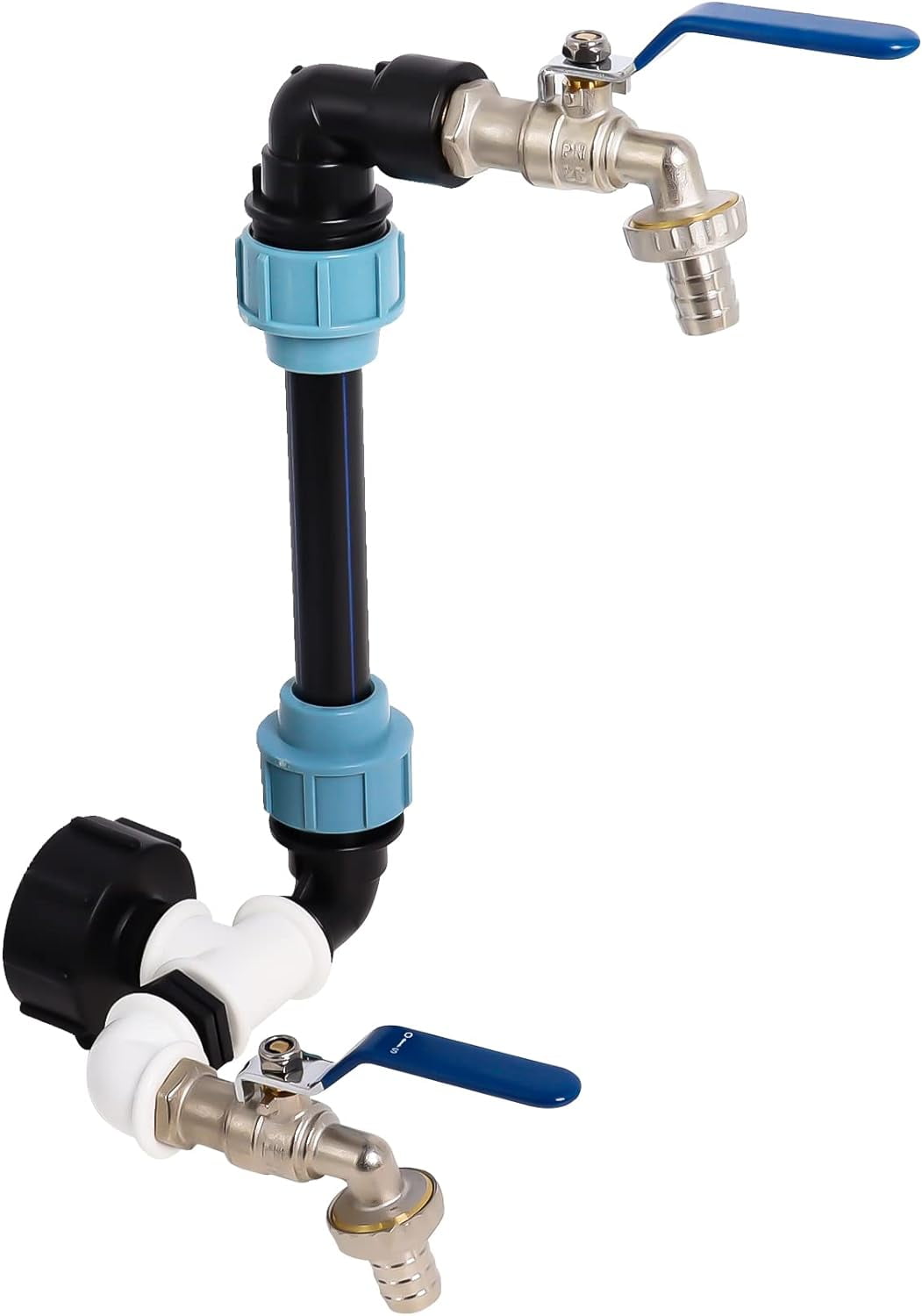 IBC gooseneck with S60x6 connection 3/4" tap, IBC connection set for ...