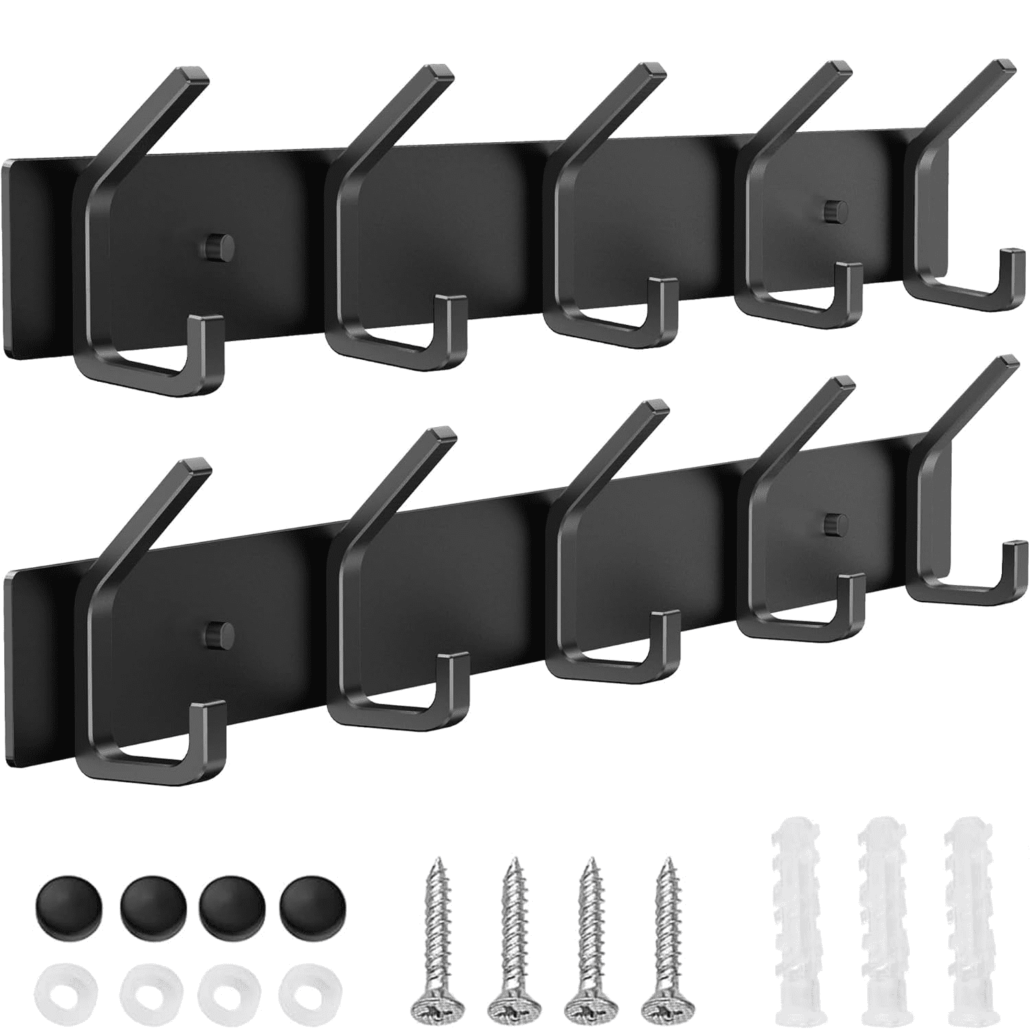 IBEEDOW 2 Pack Coat Rack Wall Mount, Coat Hooks Wall Mount with 5 Dual ...