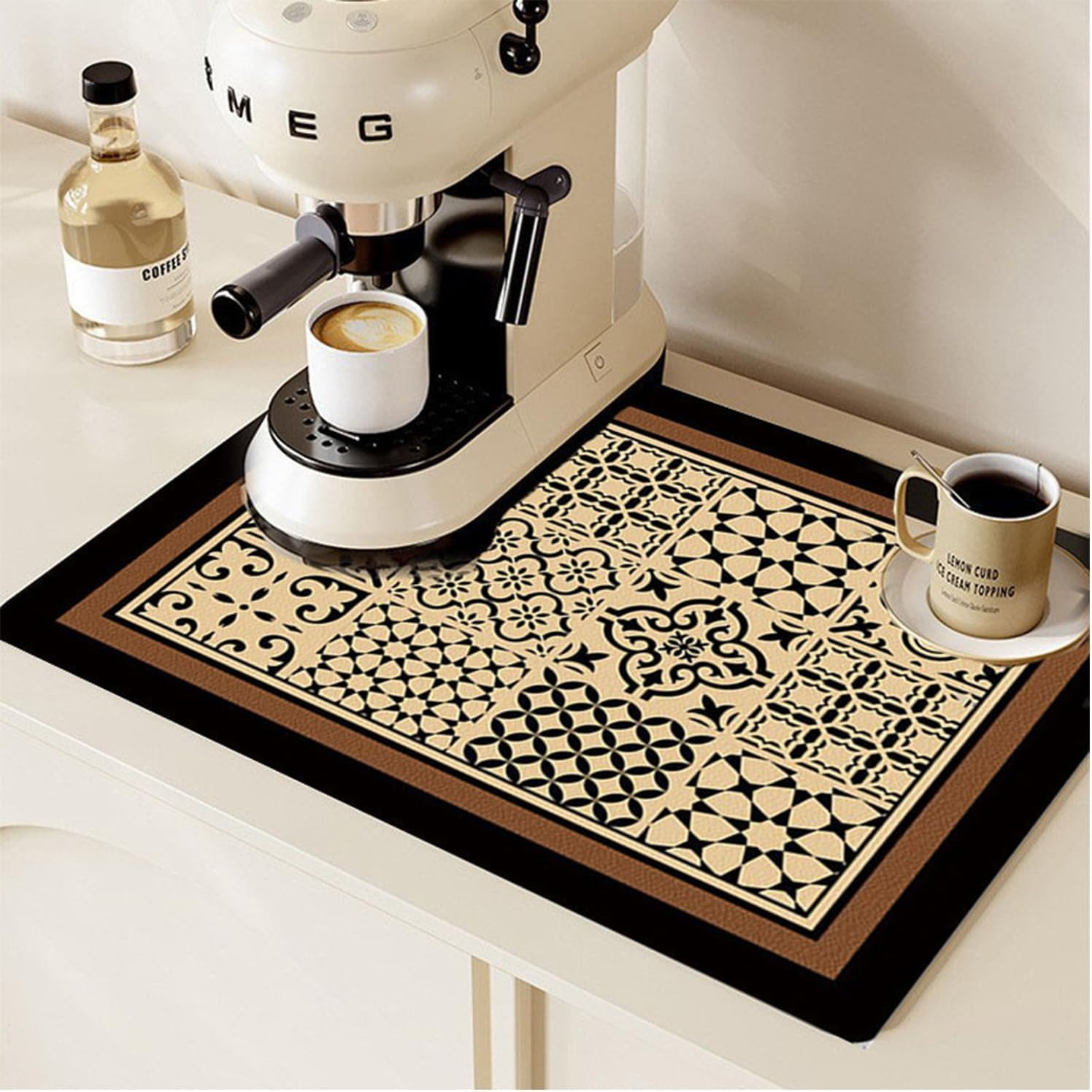 IBEEDOW Coffee Mat, 16" x 24" Absorbent Coffee Bar Mat Coffee Machine ...