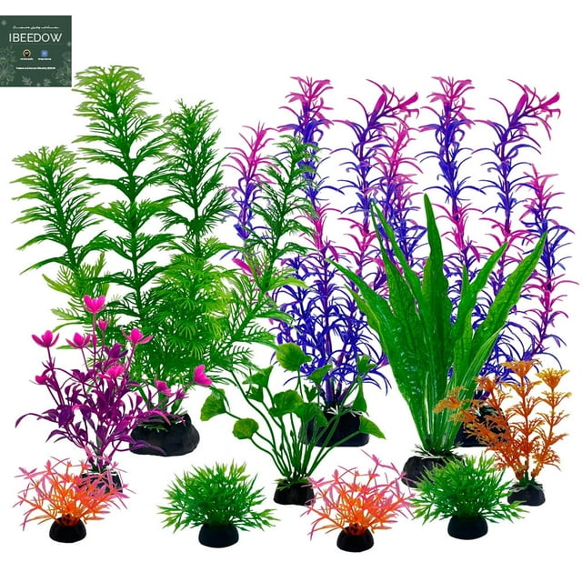 IBEEDOW Fish Tank Decorations Plants, 11pcs Aquarium Decorations Plants ...