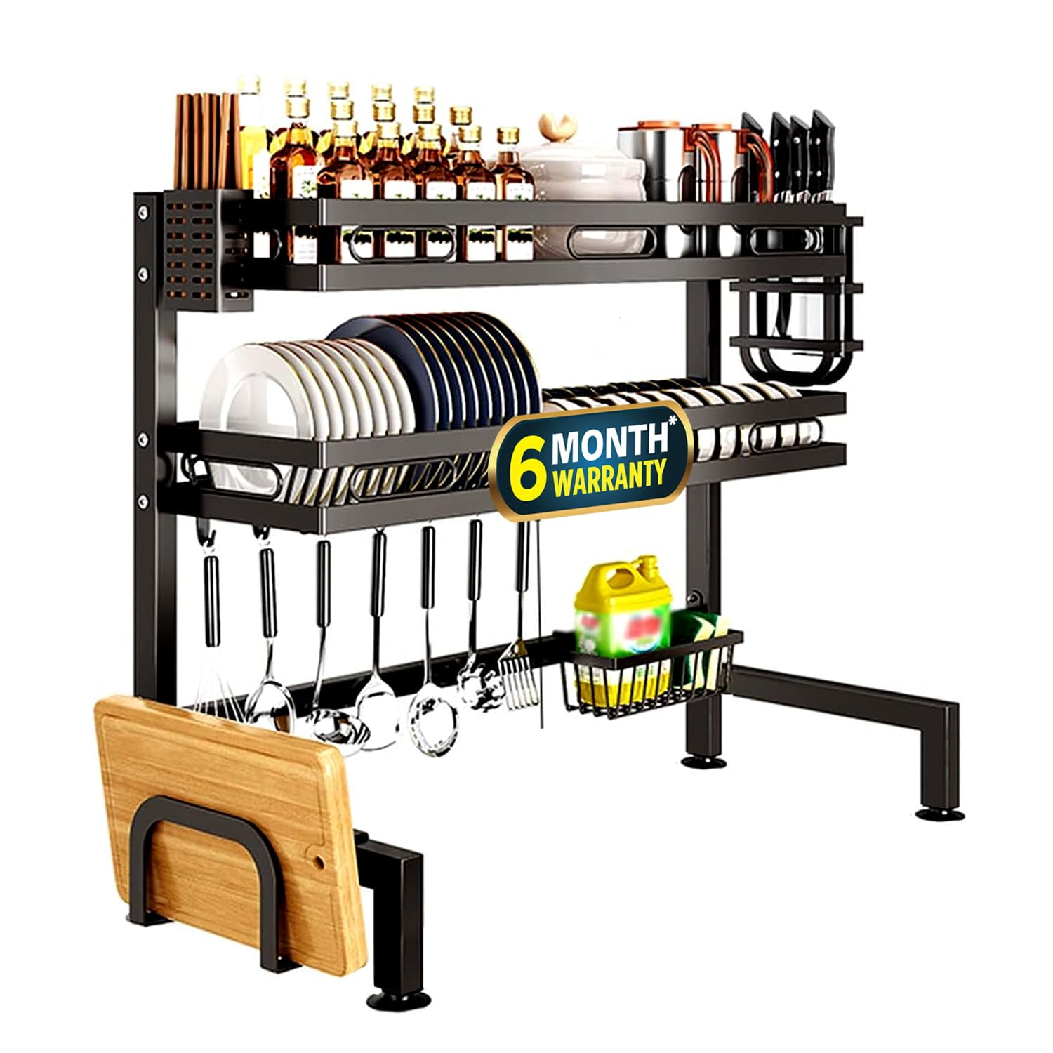 IBELL DR255 Dish Rack for Kitchen Bartan Stand for Drying Carbon Steel ...