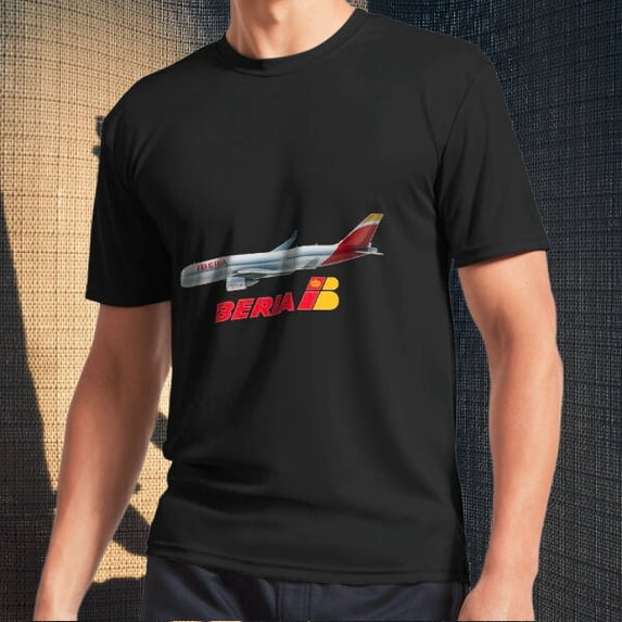 IBERIA Spain Airline Active T-Shirt Logo Men's T-Shirt Funny Size S to ...