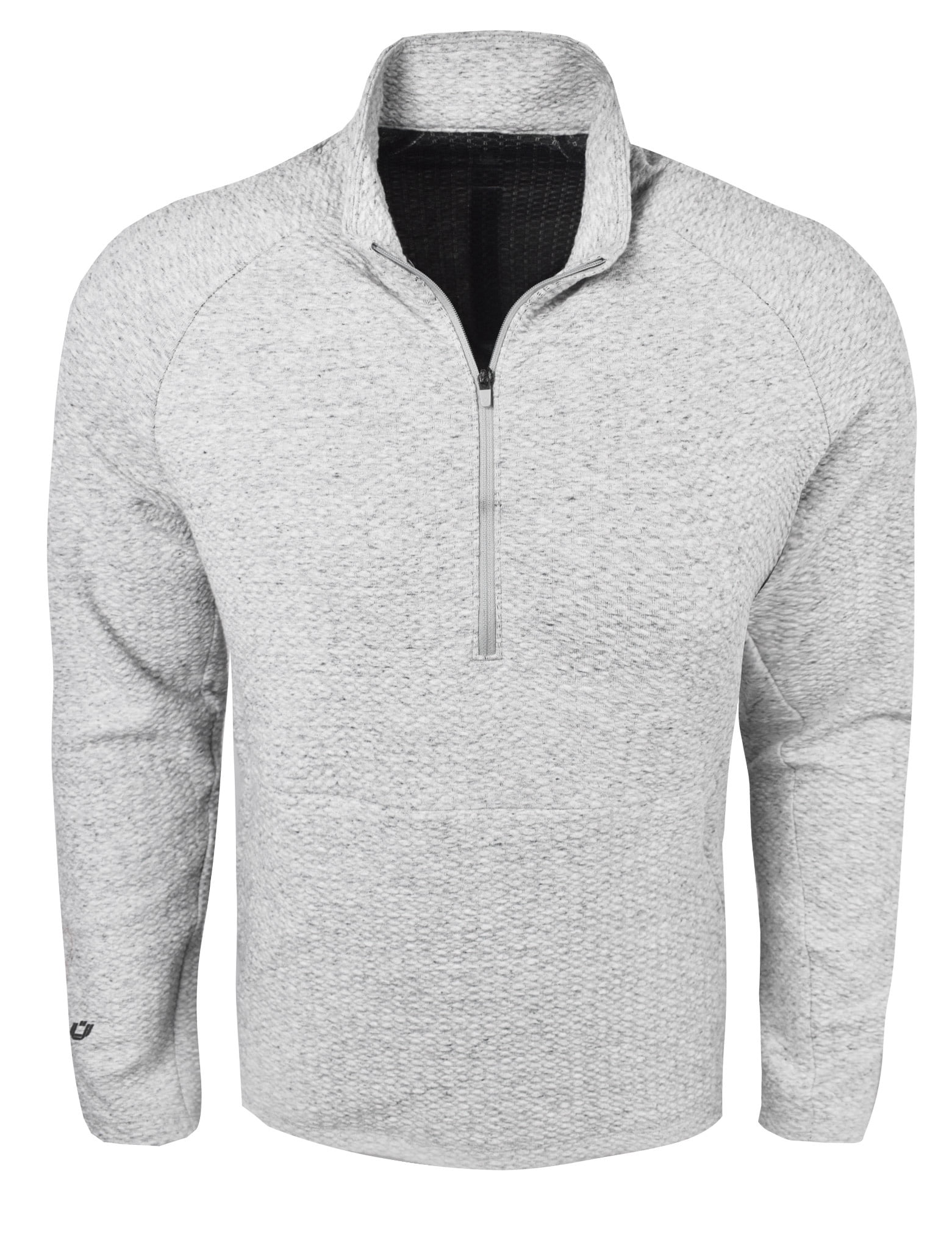 IBKUL Popcorn Stitch 1/4 Zip Pullover Gray Medium - Walmart.com