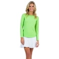 IBKUL Women's Long Sleeve Crew Neck Top with Mesh, Color: Lime, Size ...