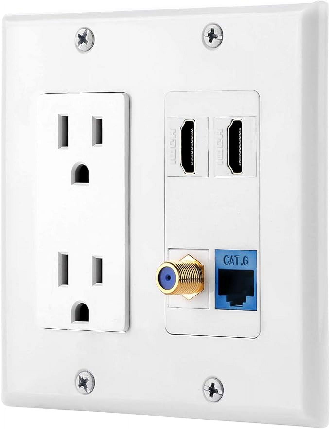 IBL-15A Power Outlet with Coaxial Ethernet Box: 2 HDMI Ports, 1 Cat6 ...