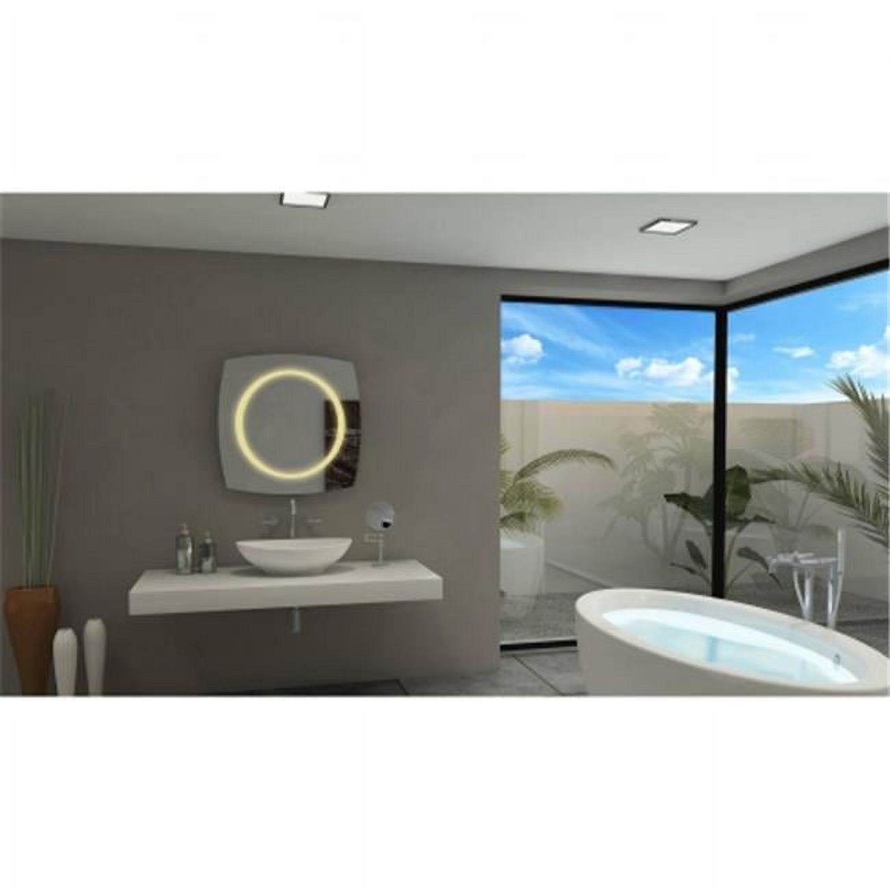 IBMIRROR IB MIRROR Lighted Bathroom Mirror HALO Warm Light 3000K 28 x 28 - Walmart.com