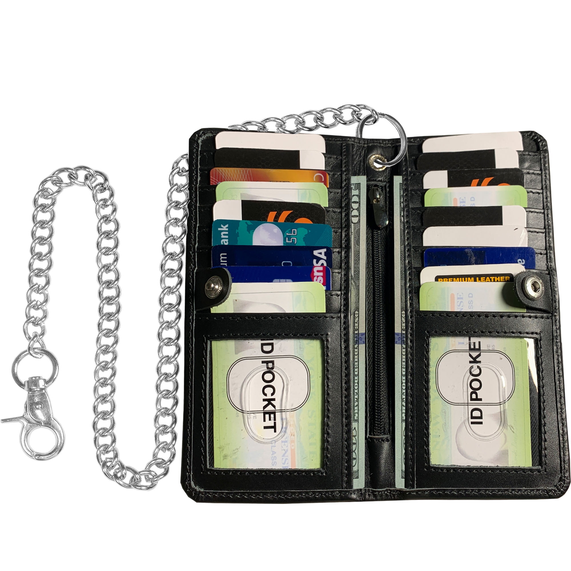 IBRO Motorcycle Chain Wallet for Men – 100% Natural Genuine Leather ...