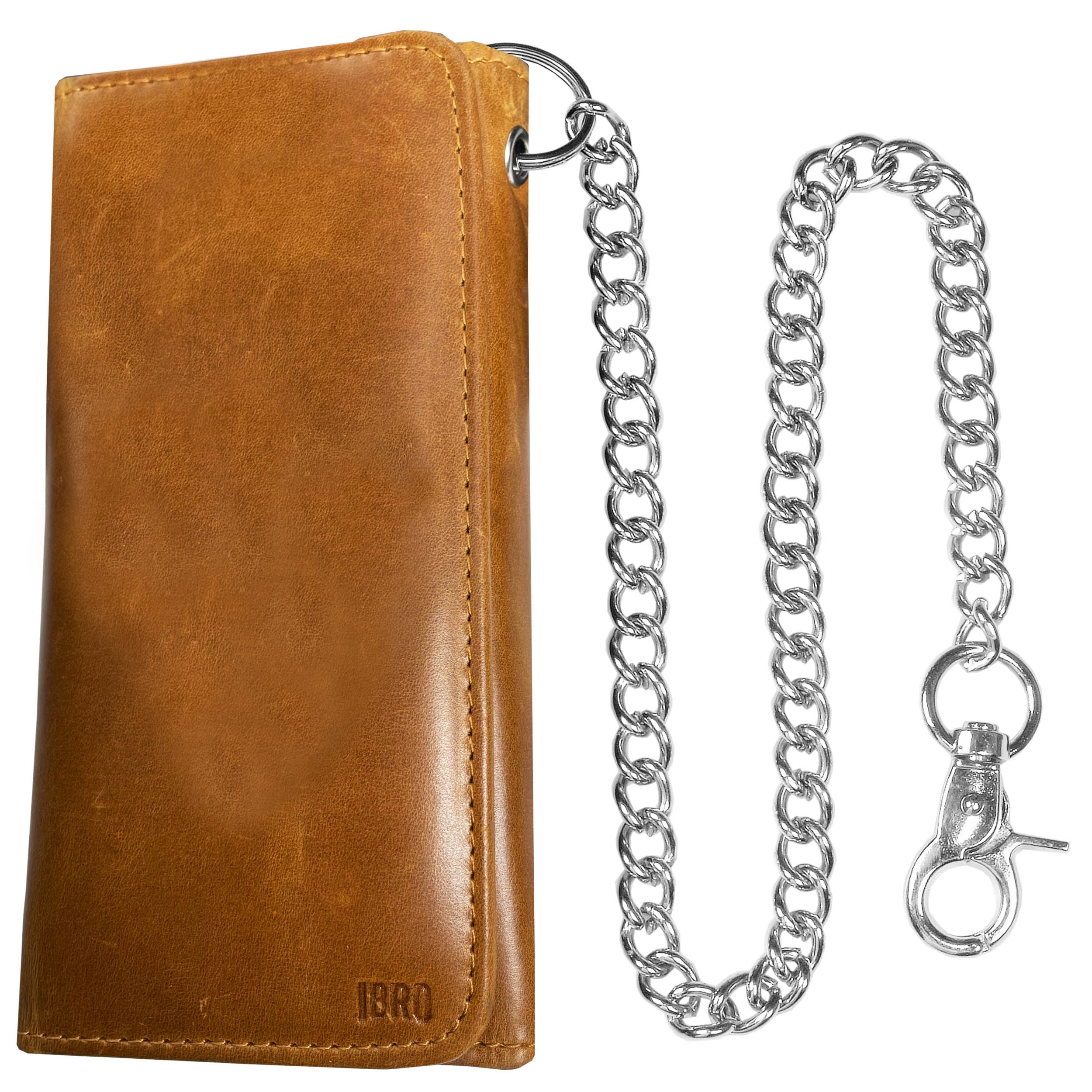 IBRO Motorcycle Chain Wallet for Men, 100% Natural Genuine Leather ...
