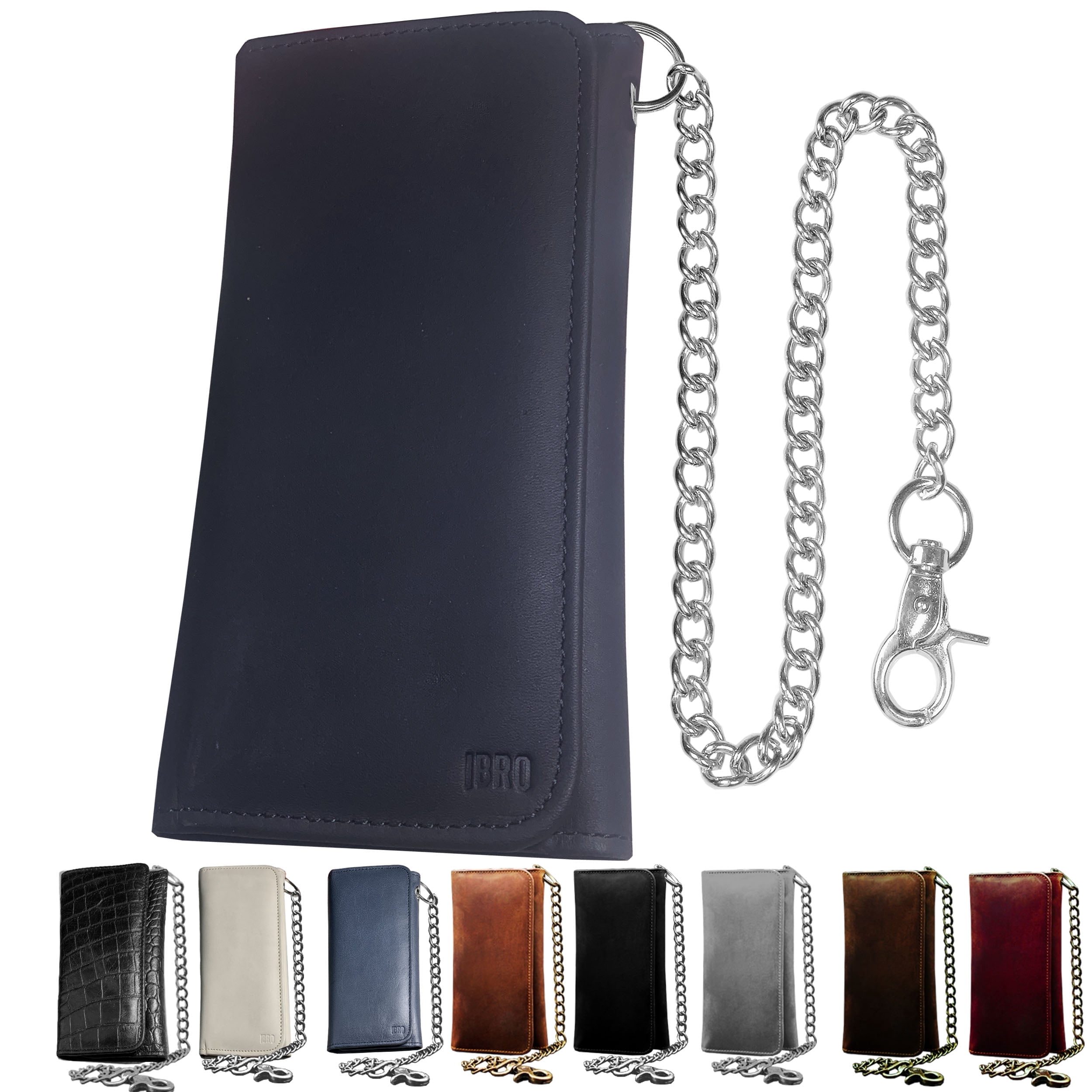 IBRO Motorcycle Chain Wallet for Men, 100% Natural Genuine Leather ...