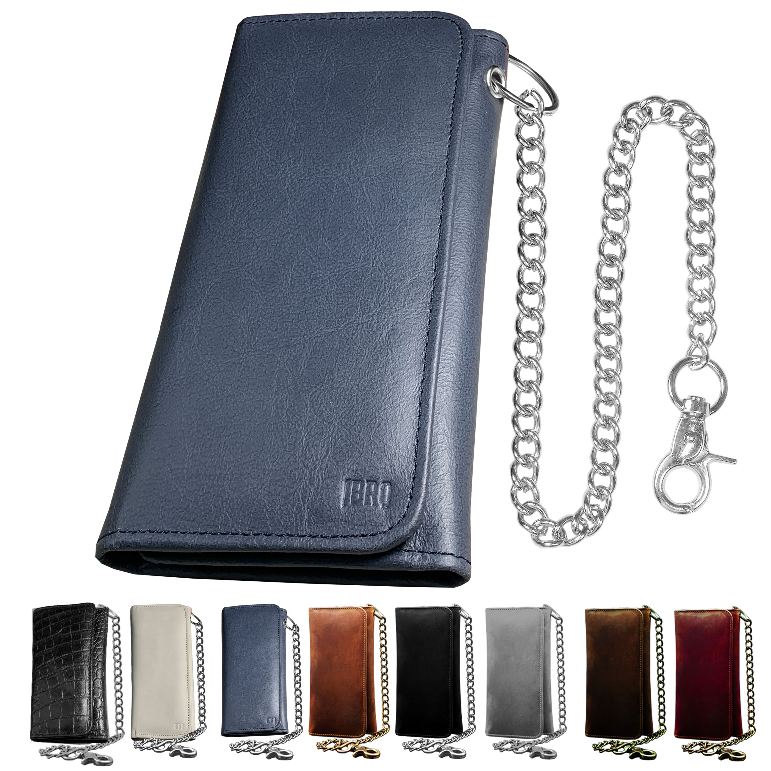 IBRO Motorcycle Chain Wallet for Men, 100% Natural Genuine Leather ...