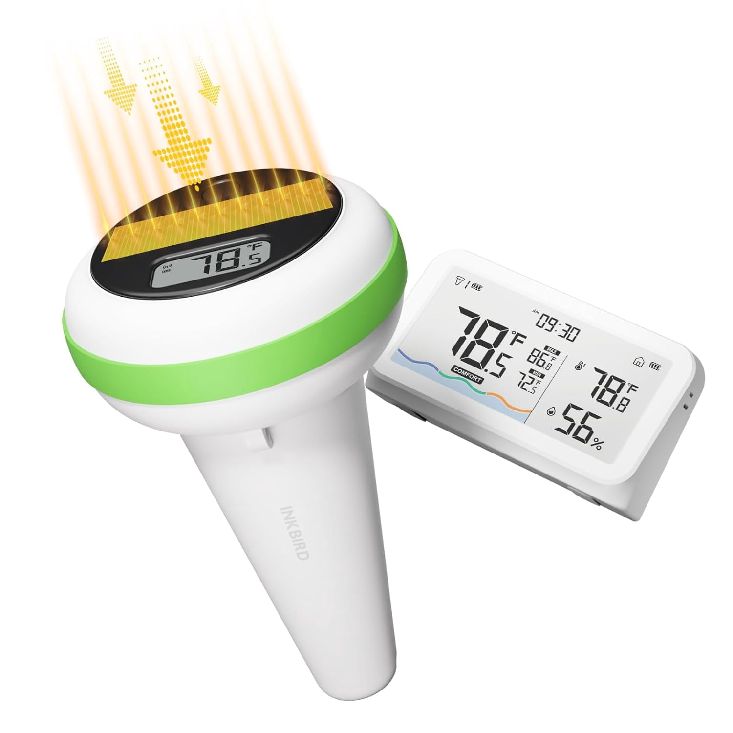IBS-P03R Solar Powered Wireless Pool Thermometer, Floating Digital ...