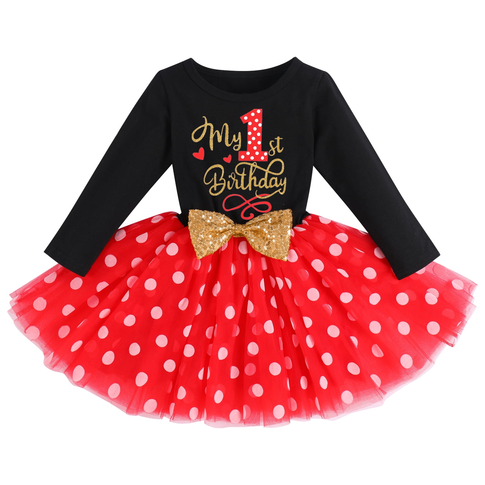 IBTOM CASTLE Toddler Girl's 1st/2nd/3rd Birthday Dress, Polka Dots Tutu ...