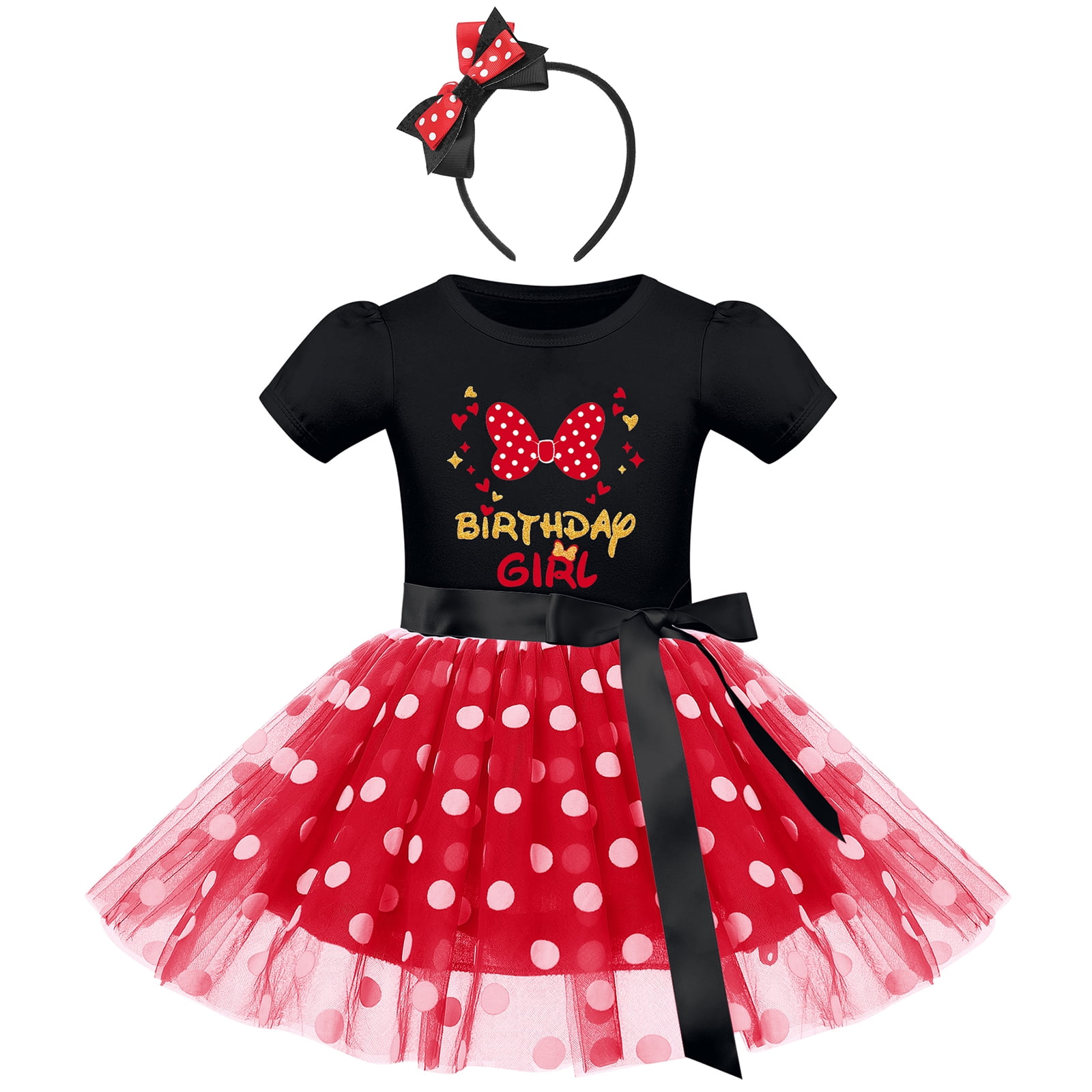 IBTOM CASTLE Baby Girls Birthday Outfit Polka Dots Leotard Dresses ...