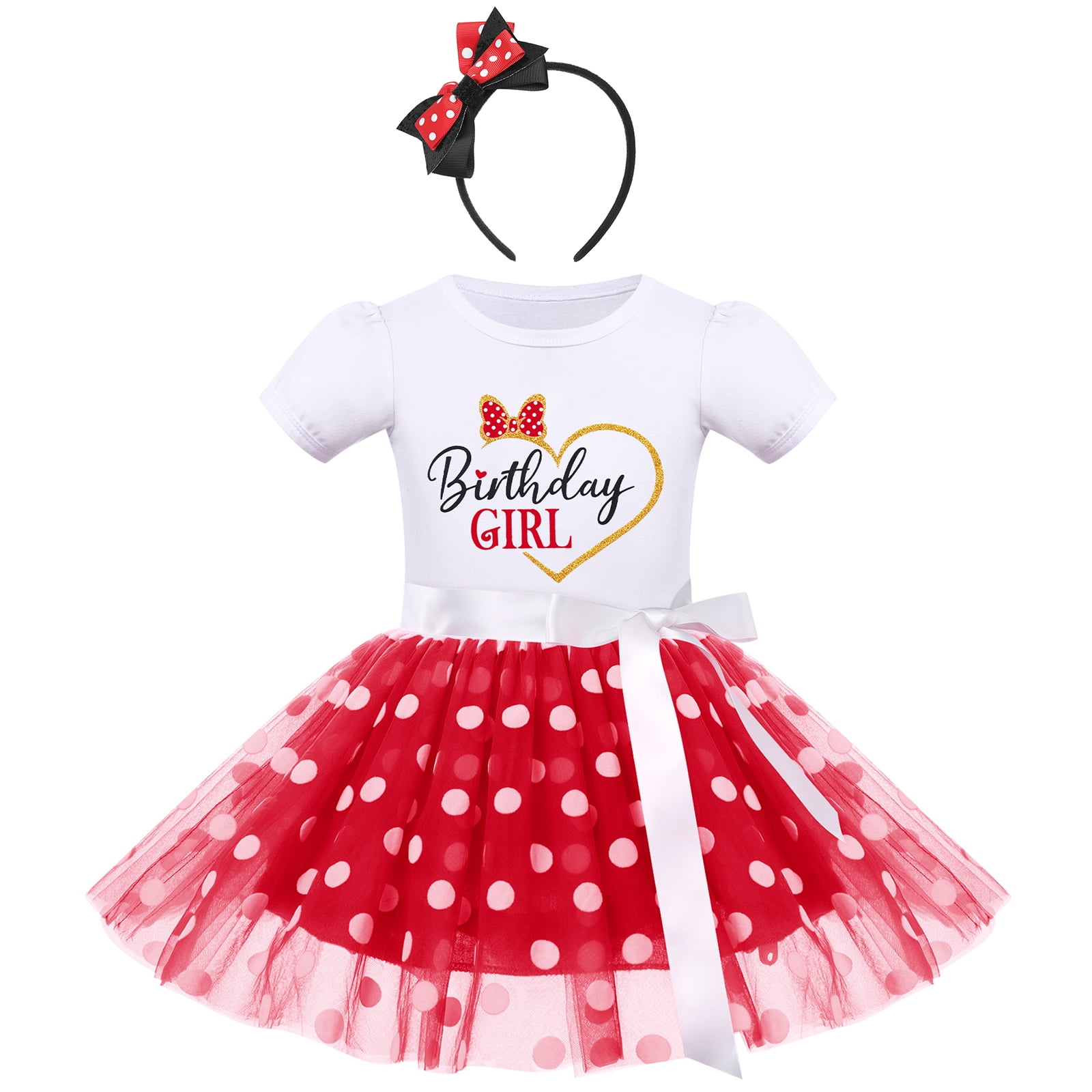 IBTOM CASTLE Baby Girls Birthday Outfit Polka Dots Leotard Dresses ...