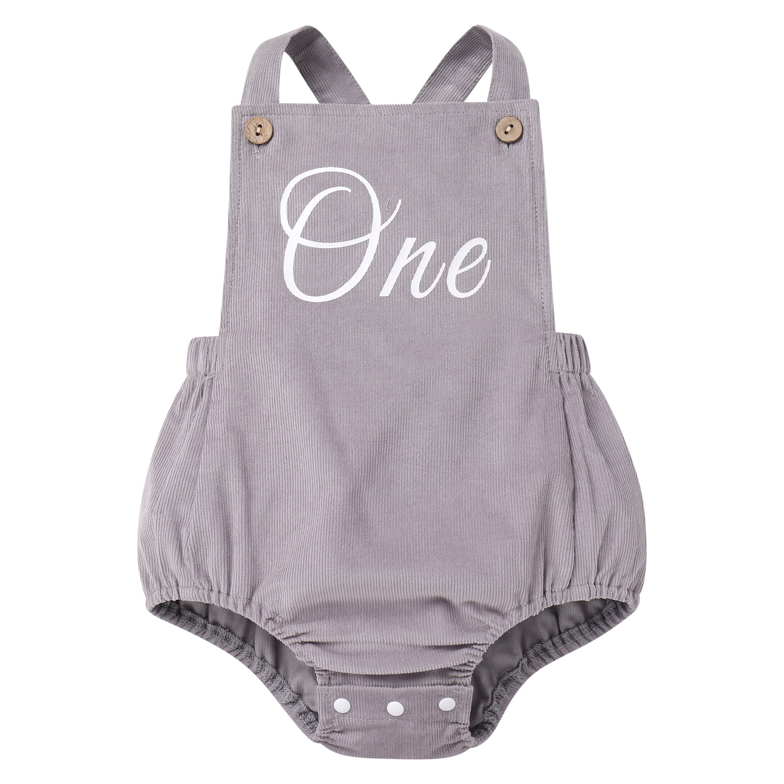 IBTOM CASTLE Baby Girls Boys Boho 1st Birthday Outfit Backless Overalls ...