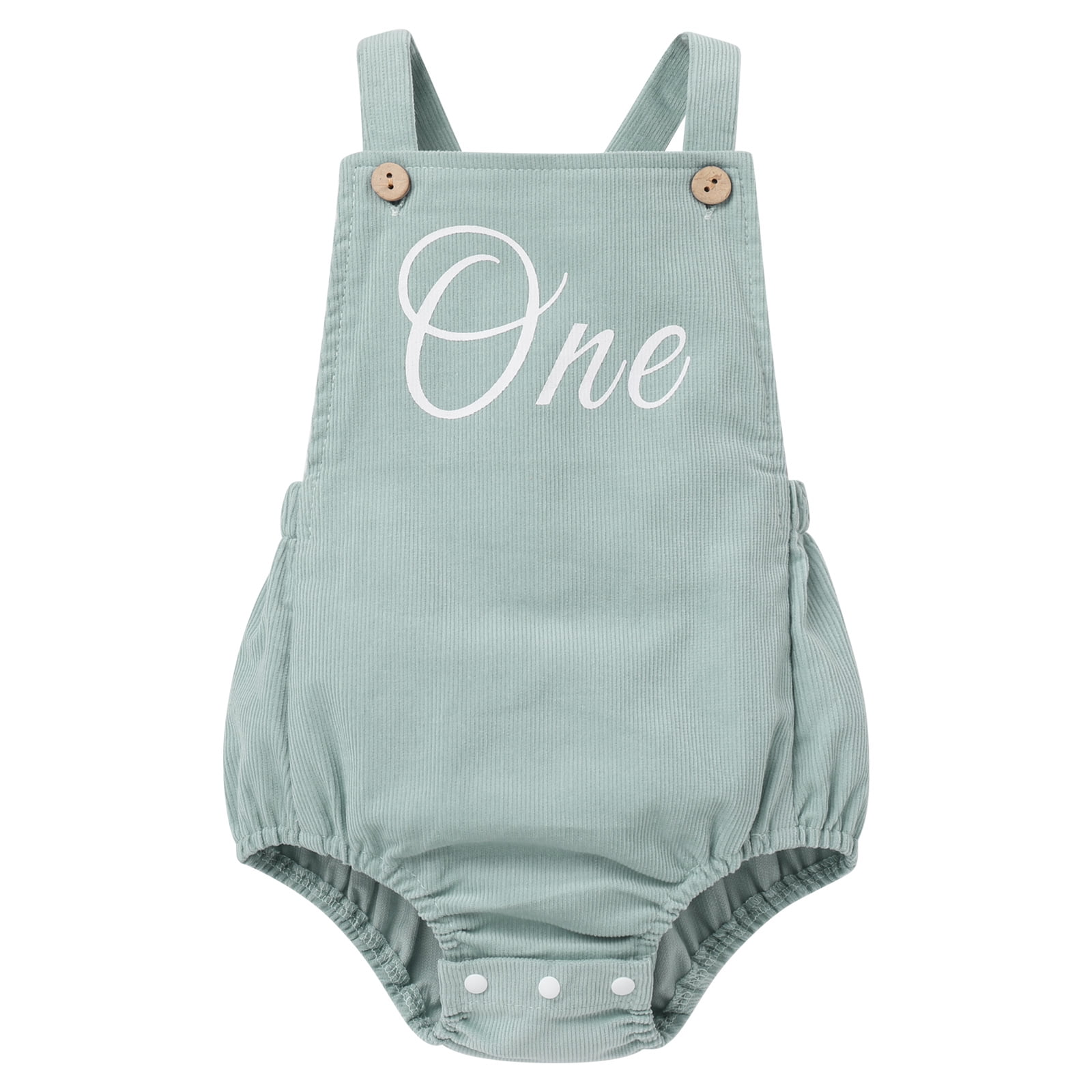 Ibtom Castle Baby 1st Birthday Outfit, Green Backless Romper for Cake ...