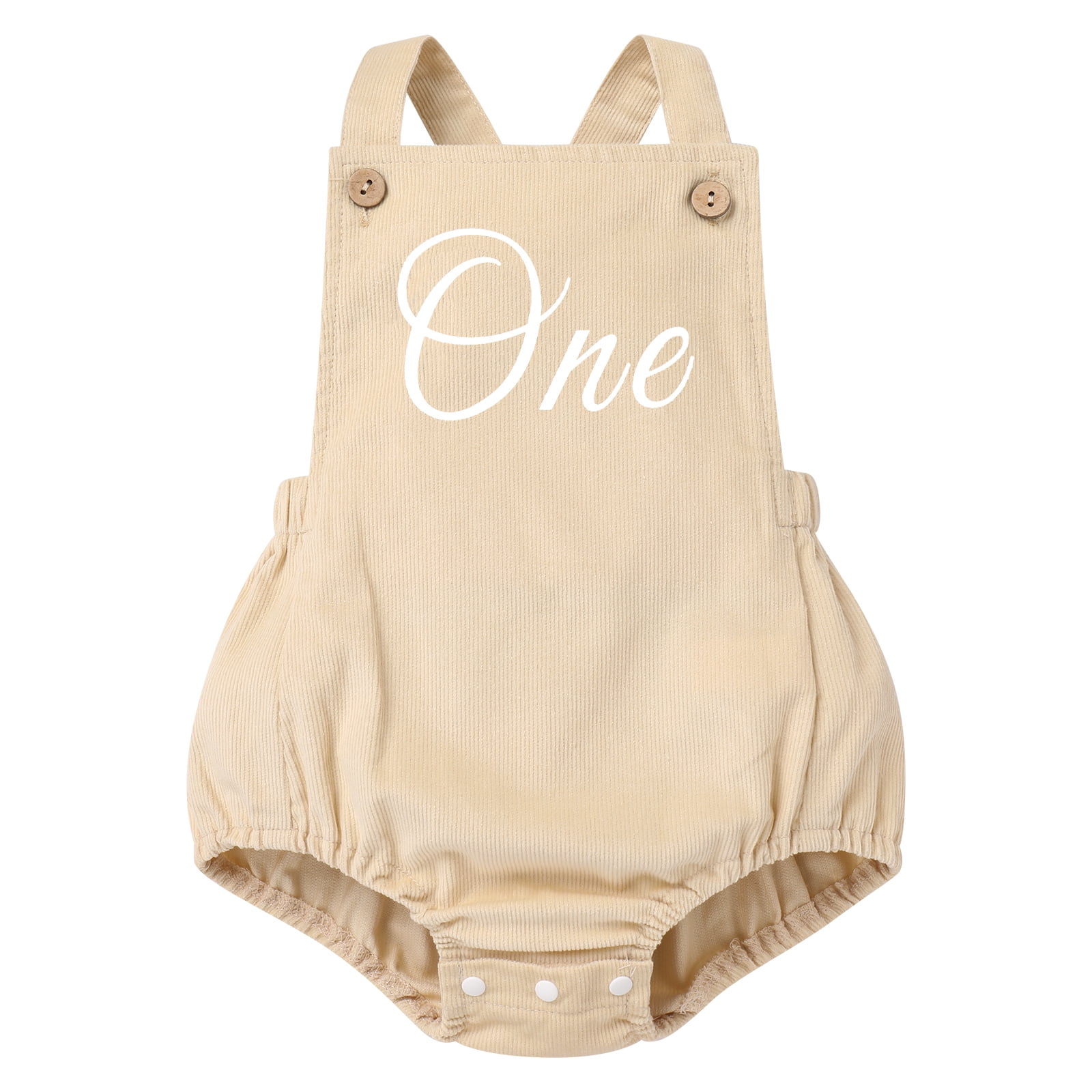 IBTOM CASTLE Baby Girls Boys Boho 1st Birthday Outfit Backless Overalls ...