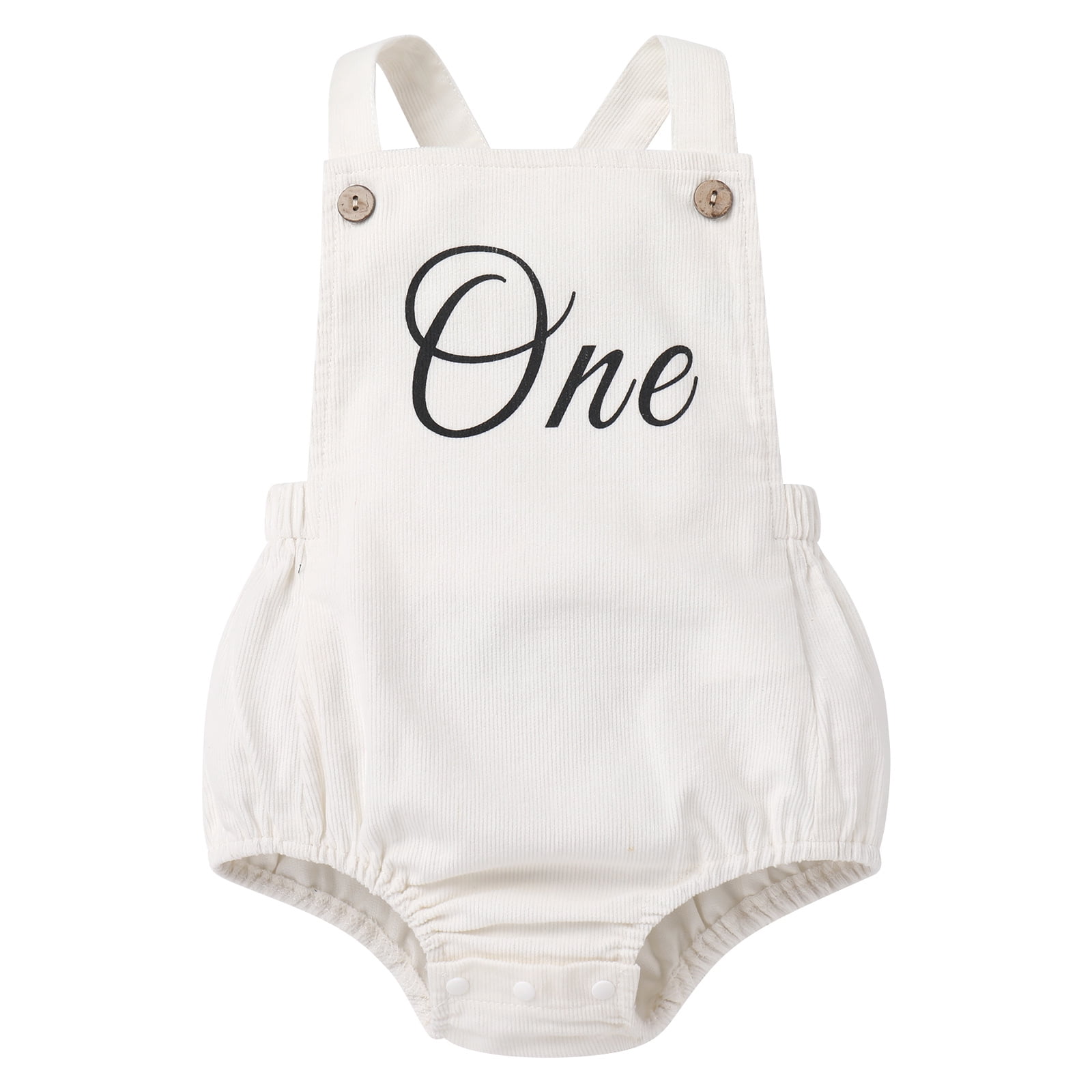 IBTOM CASTLE Baby Girls Boys Boho 1st Birthday Outfit Backless Overalls ...