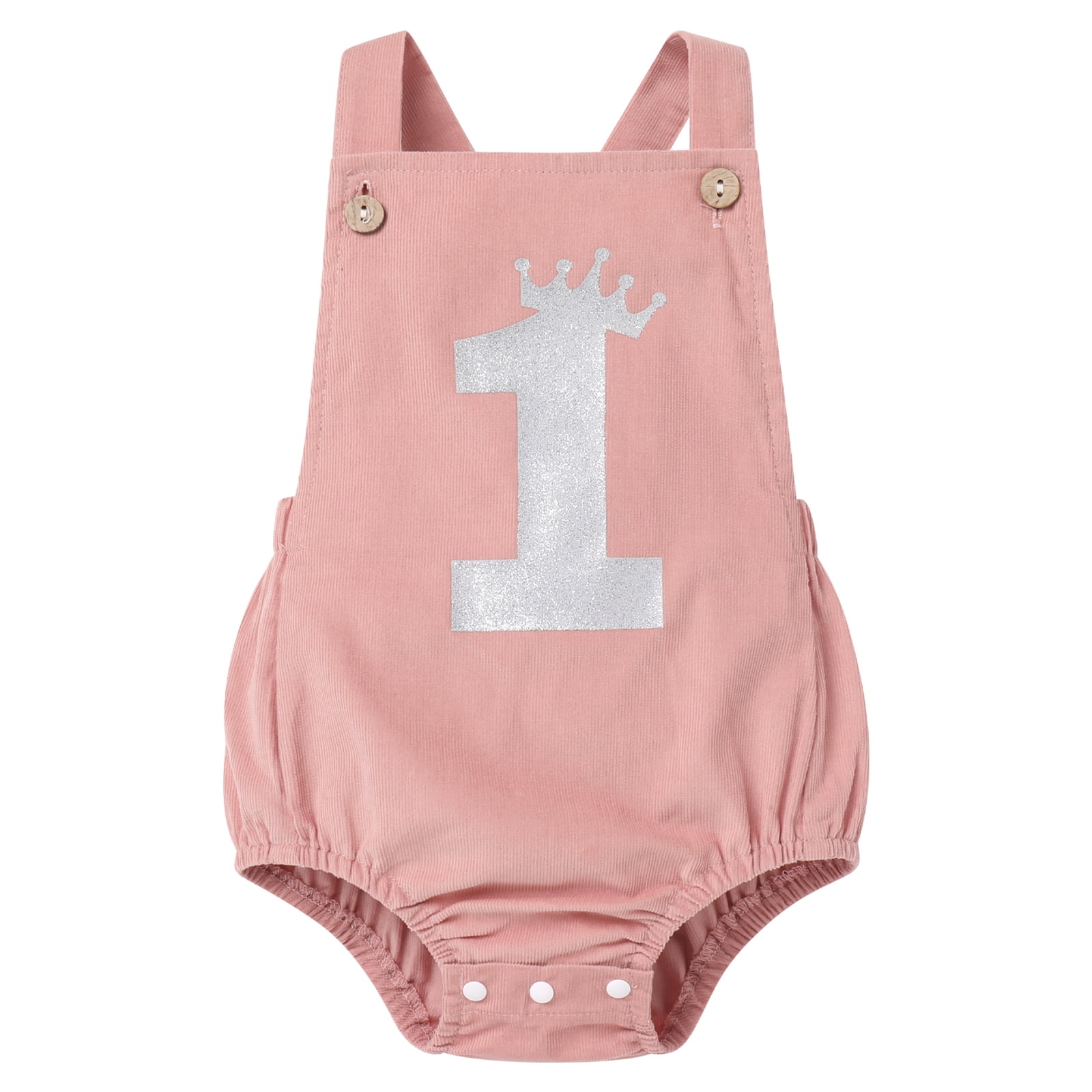 IBTOM CASTLE Baby Girls Boys Boho 1st Birthday Outfit Backless Overalls ...