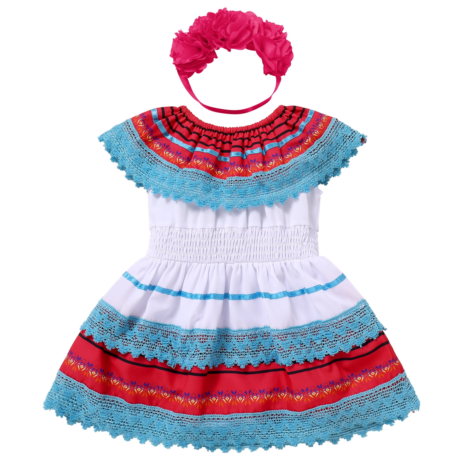 IBTOM CASTLE Baby Girls Mexican Fiesta 1st Birthday Outfit Romper Dress ...