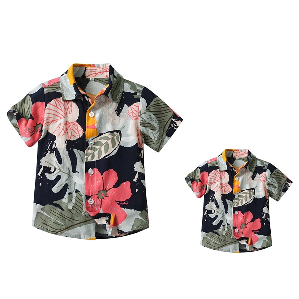 IBTOM CASTLE Daddy and Me Matching Outfits Hawaiian Father and Son ...