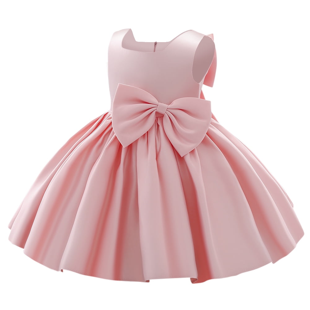 IBTOM CASTLE Flower Girl Dress Satin Bowknot Tutu Wedding Bridesmaid ...