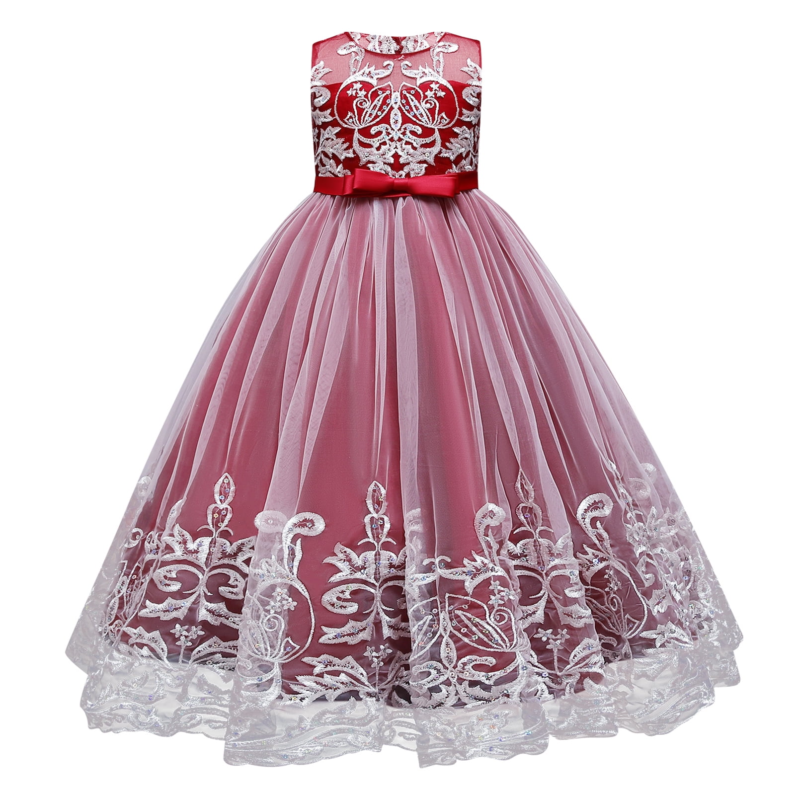 IBTOM CASTLE Flower Girl Lace Dress for Kids Wedding Bridesmaid Pageant ...