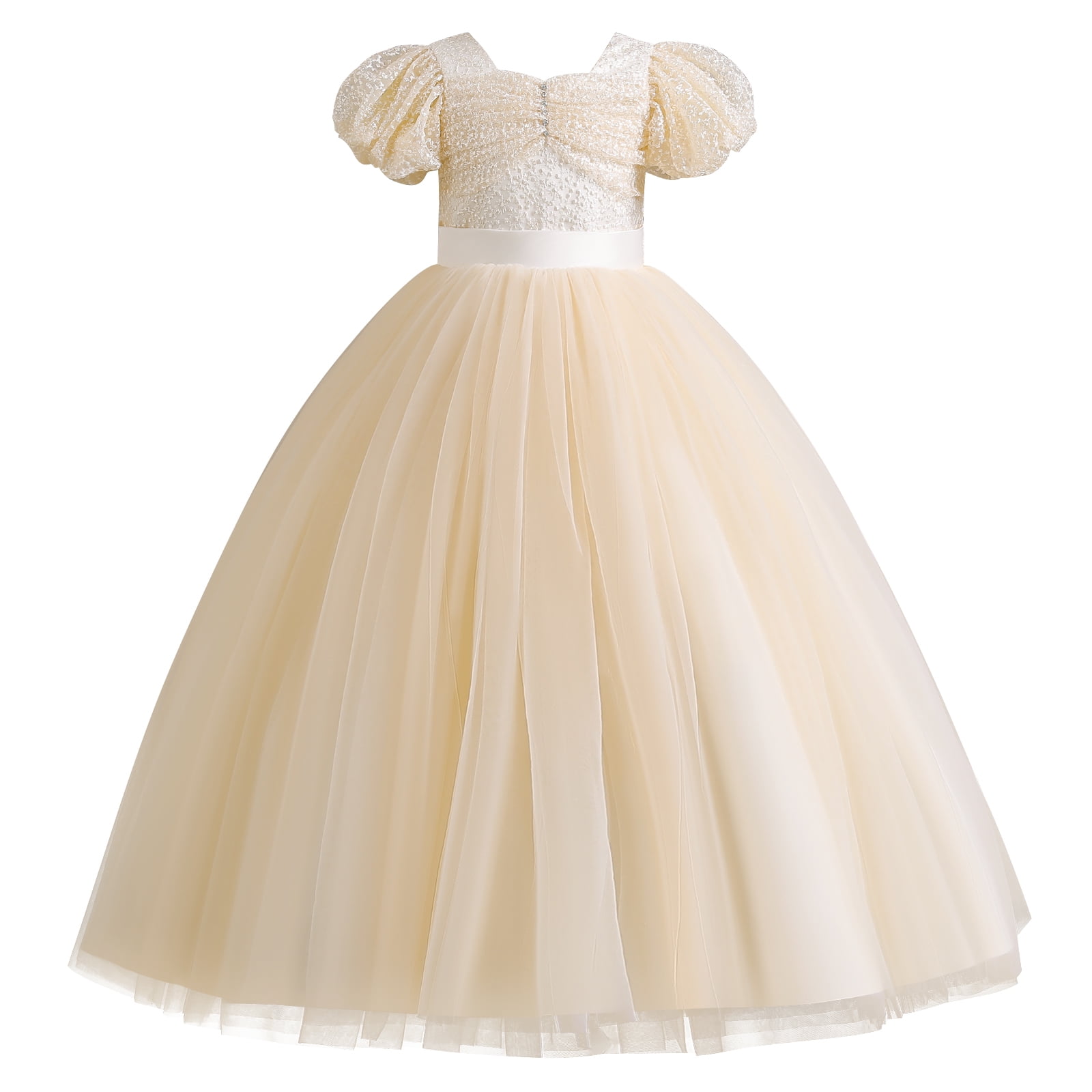 IBTOM CASTLE Flower Girls Sequin Lace-up Bow Dress for Kid Wedding ...