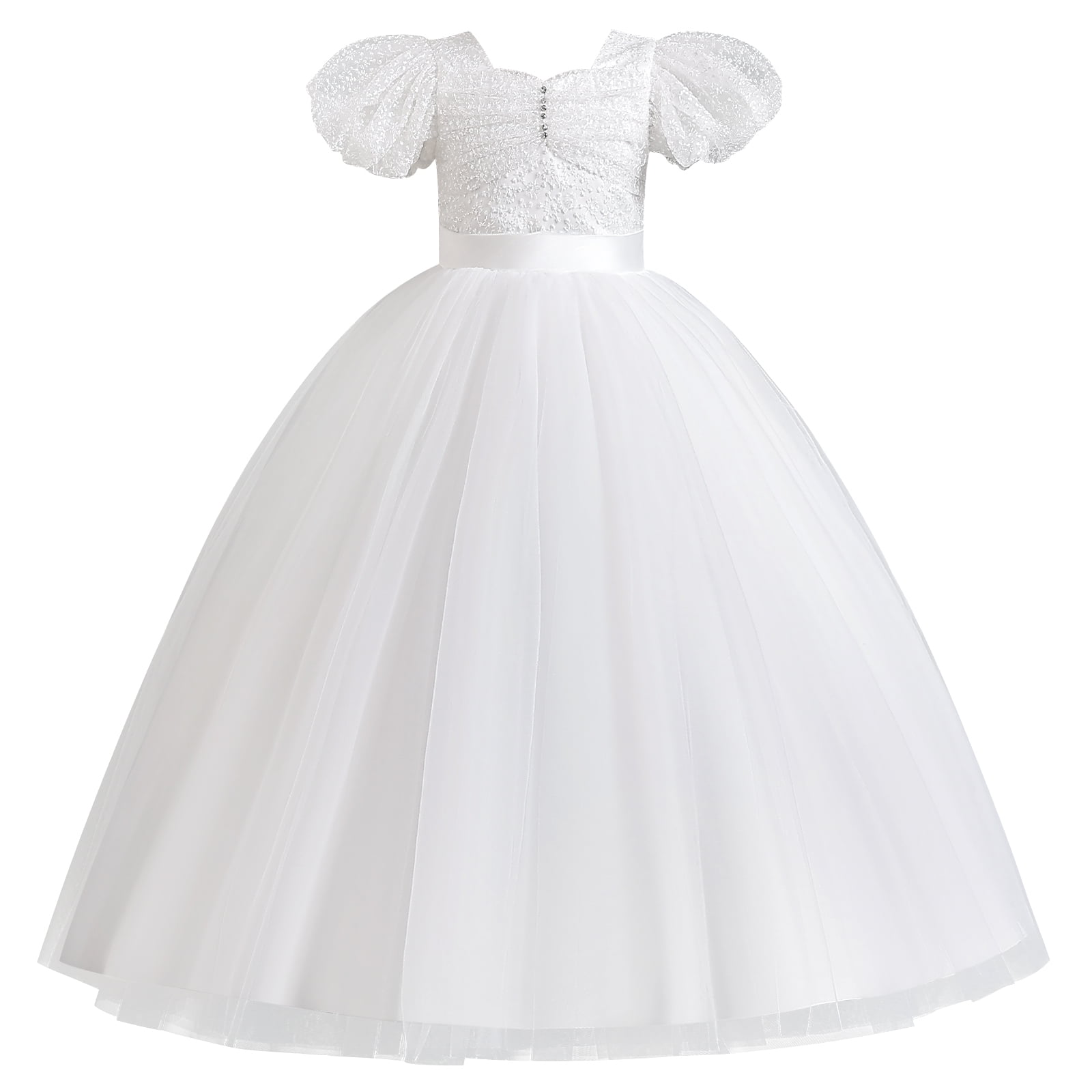 IBTOM CASTLE Flower Girls Sequin Lace-up Bow Dress for Kid Wedding Bridesmaid Pageant Party ...